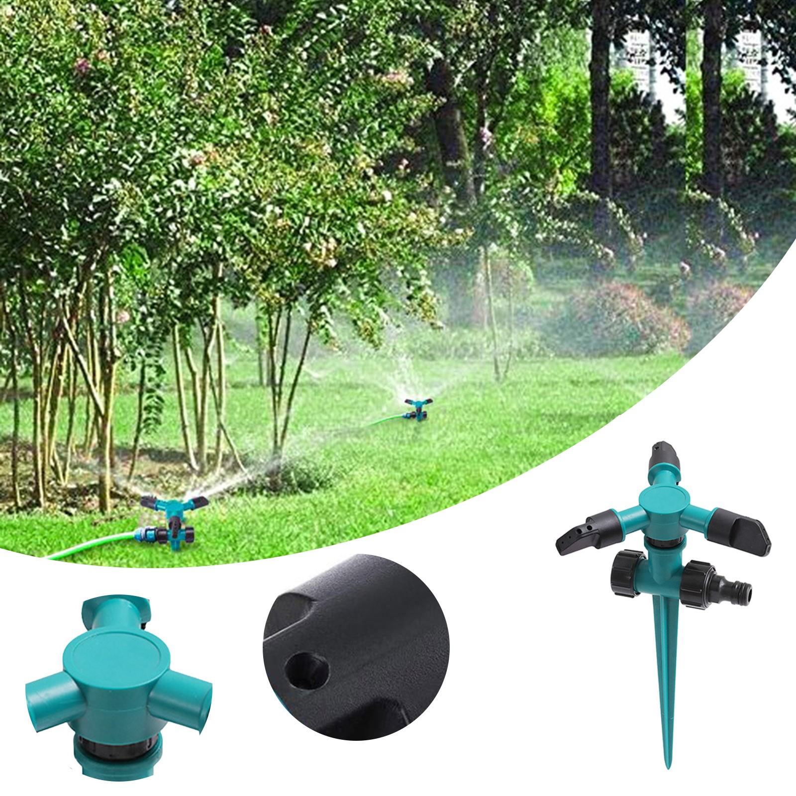 Three Arm Ground Sprinkler Automatic Sprinkler Garden Vegetable Garden ...