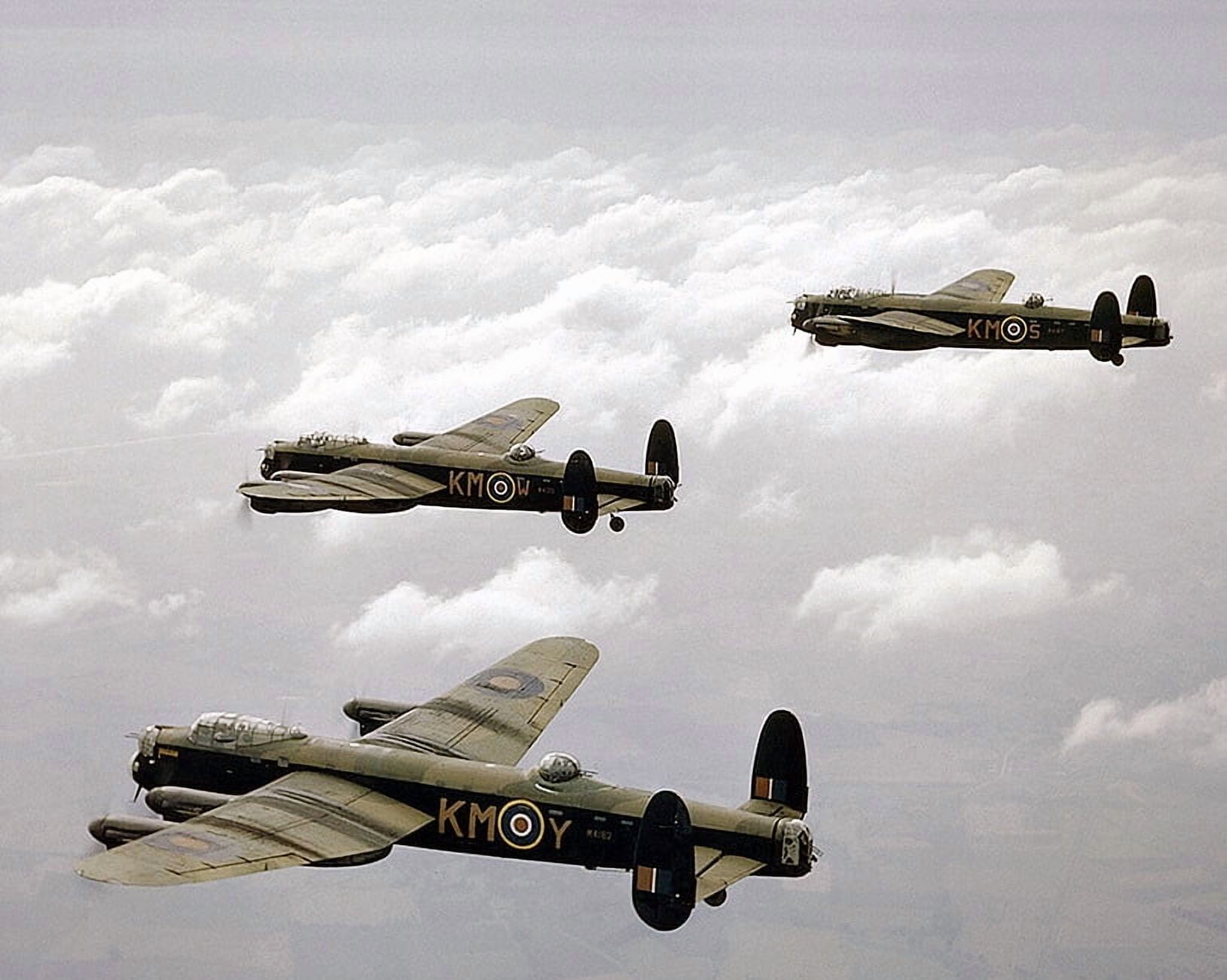 Three Avro Lancaster Bs in Flight - 24x36 Inch Laminated Aviation ...