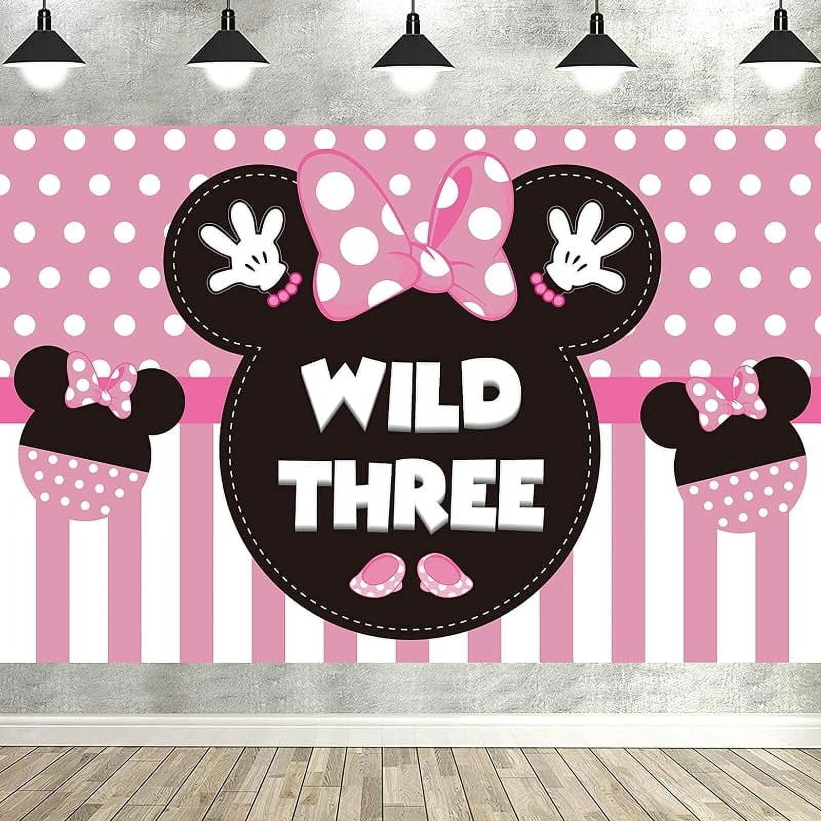 Three Backdrop 5x3ft Girls Half Birthday Photo Background for Minnie 6 ...