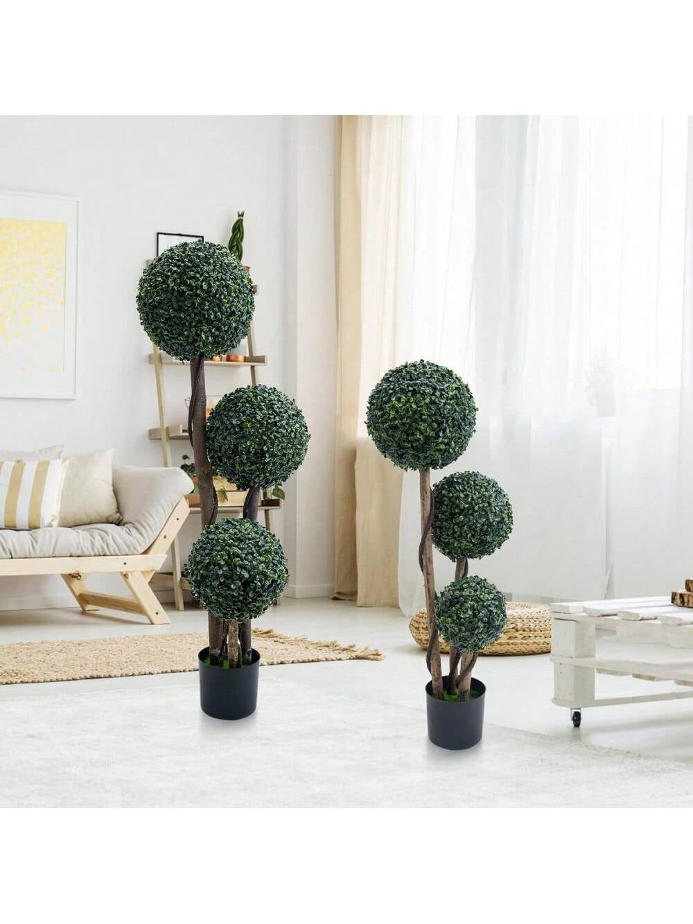 Three Balls 35INCH 45 Inch Artificial Triple Ball Boxwood Topiary Tree ...
