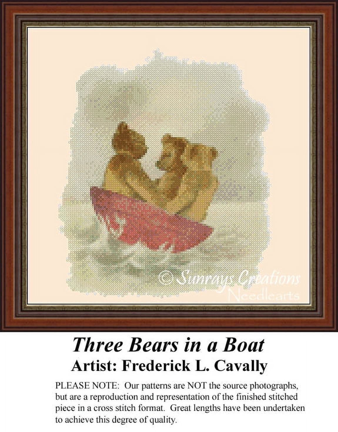 Three Bears in a Boat, Vintage Counted Cross Stitch Pattern (Pattern ...