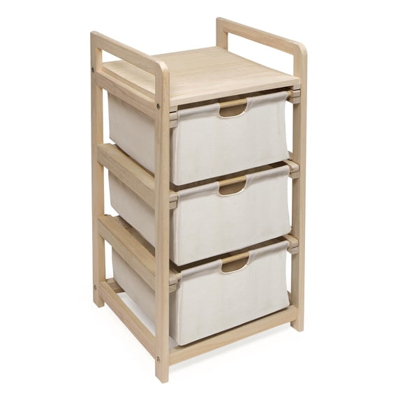 Three Bin Hamper/Storage Unit - Natural/Ecru - Walmart.com