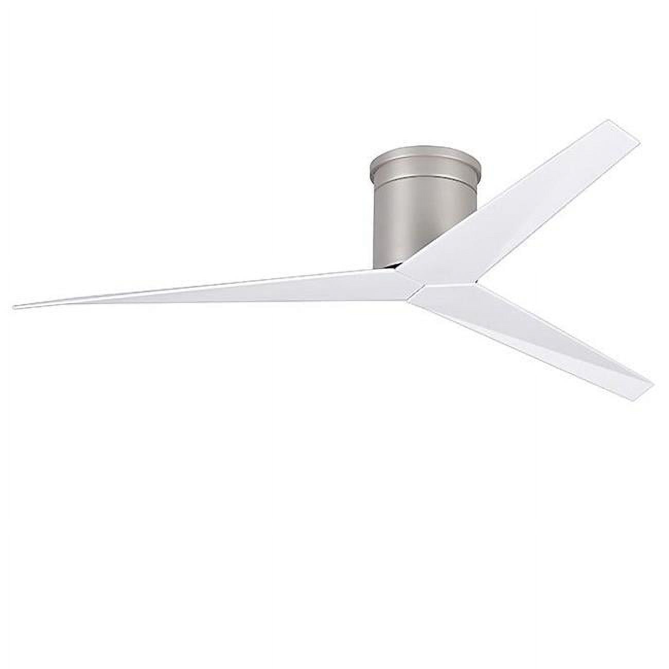Three Bladed Rodless Paddle Flushmount Fan in Brushed Nickel with Barn ...