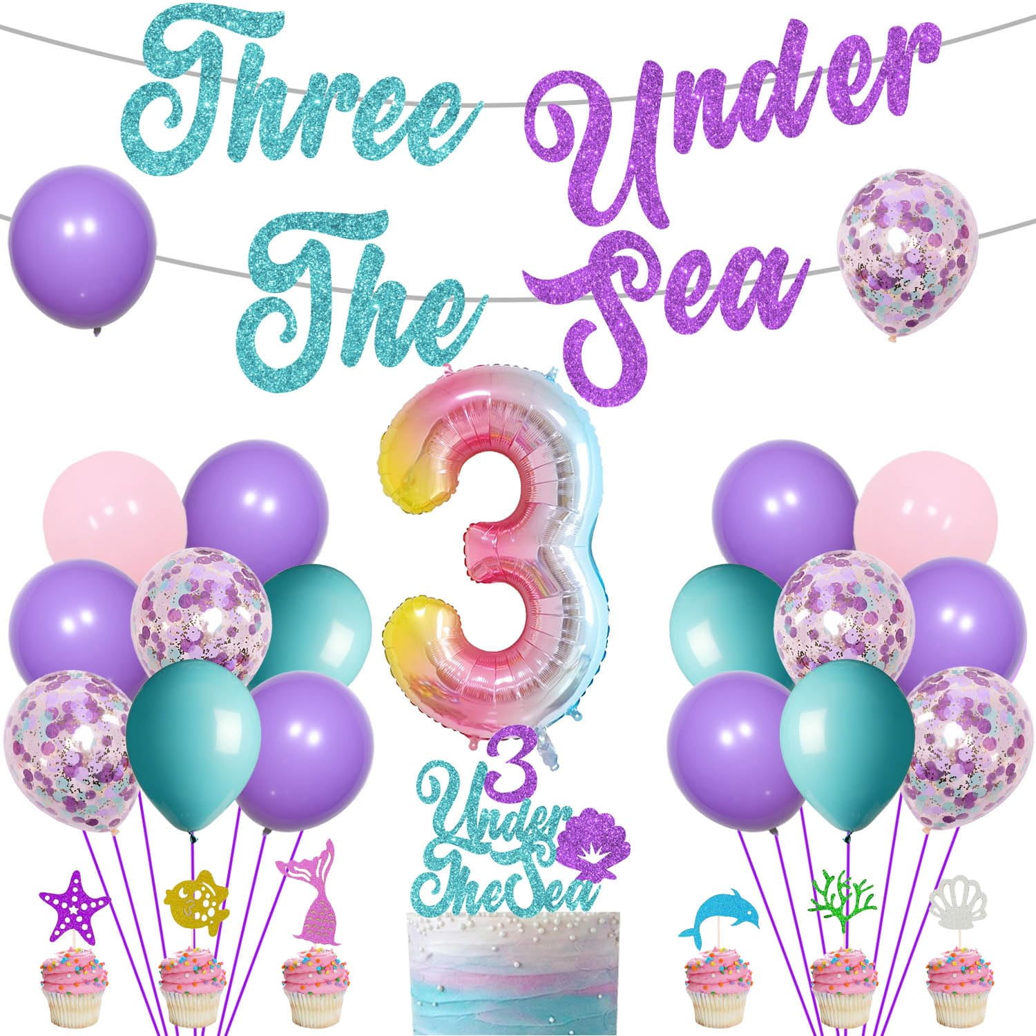 Three Under the CORNET Sea Praty Decorations, Sea Themed Birthday Party ...