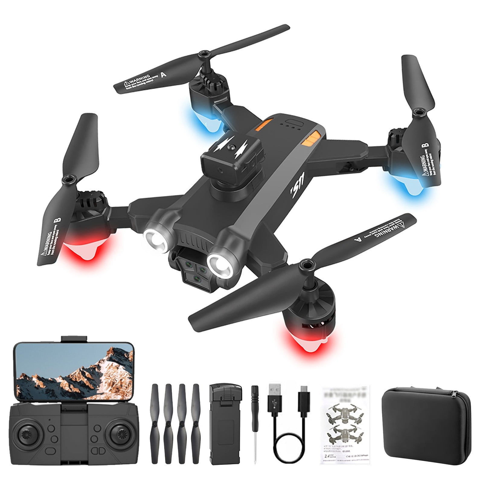 Three Camera Remote Control Airplane Camera HD Aerial Photography WiFi ...