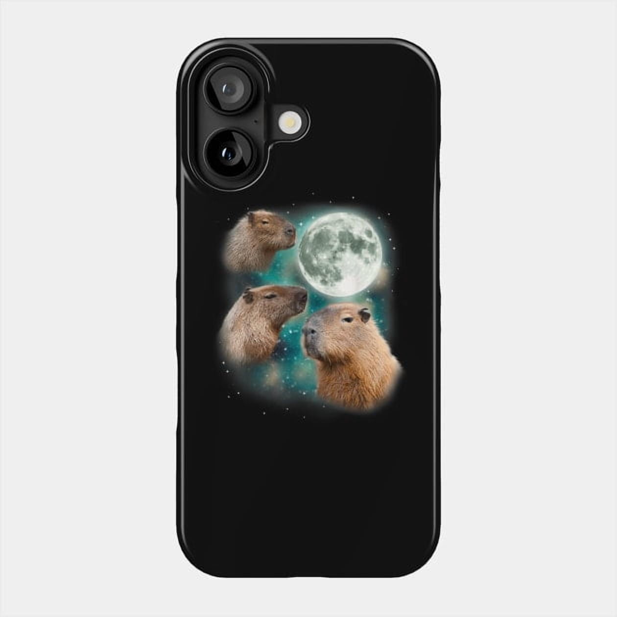 Three Capybara Moon Funny Giant Rodent Parody Case for iPhone 11,12,13 ...