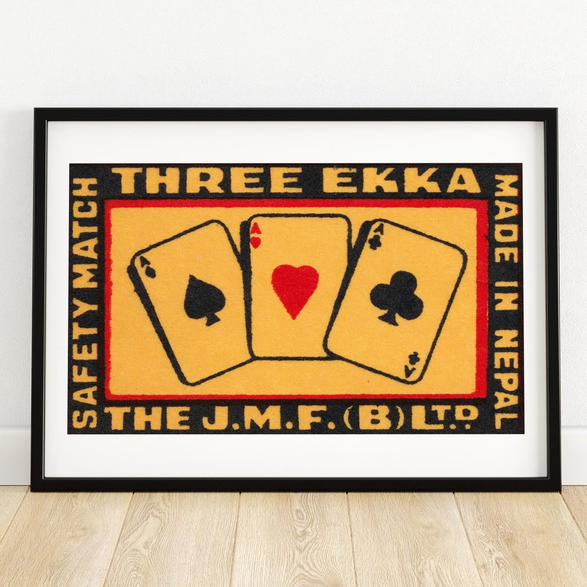 Three Cards - Matchbox Print - Aesthetic Wall Art - Vintage Art ...