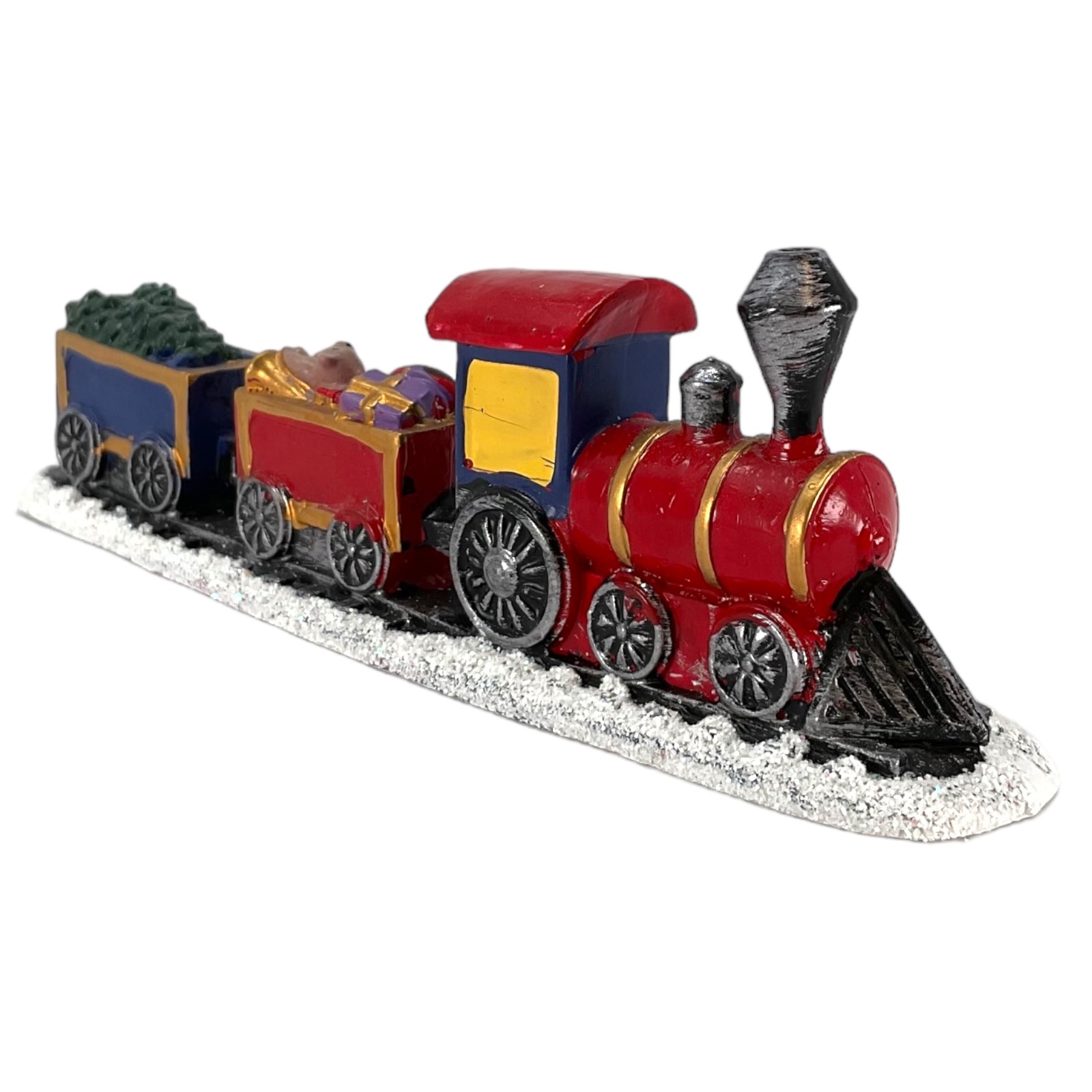 Three Carriage Train with Christmas Tree and Gifts Village Figurine 6 ...