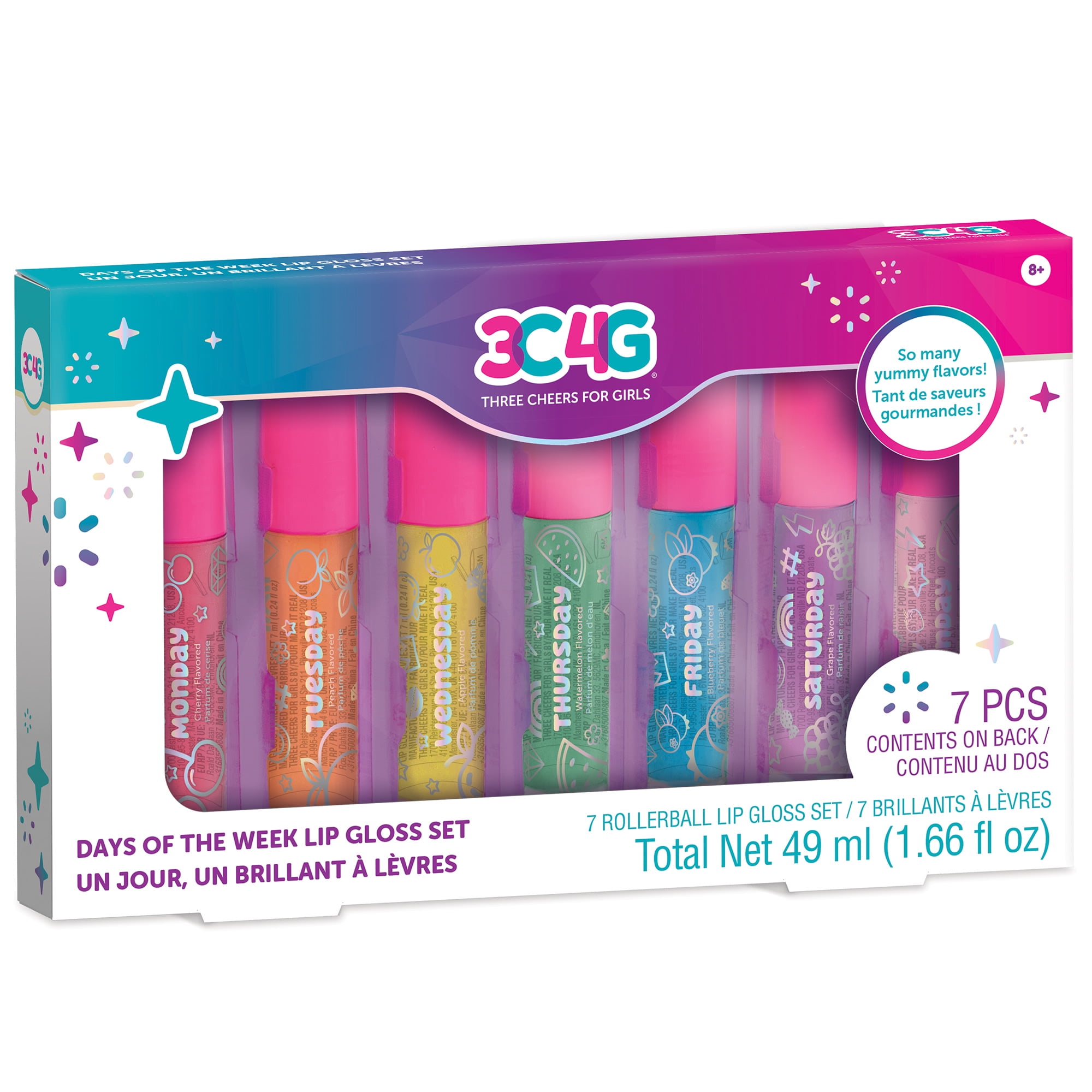 Three Cheers For Girls: Days Of The Week Lip 7 PC Flavored Gloss Set ...