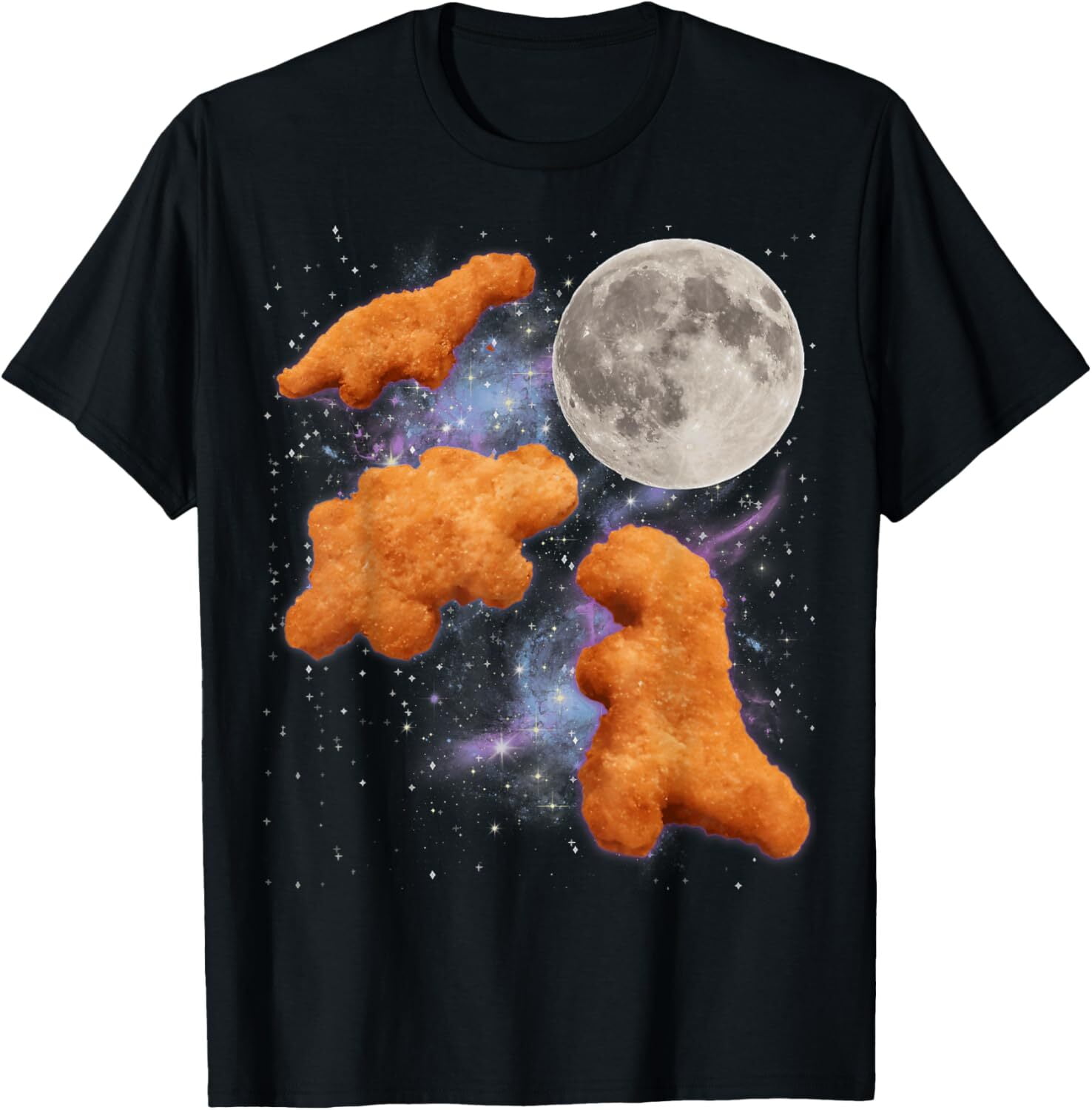 Three Chicken Nuggets Howl at Moon Funny Parody Dino Nugget T-Shirt - Walmart.com