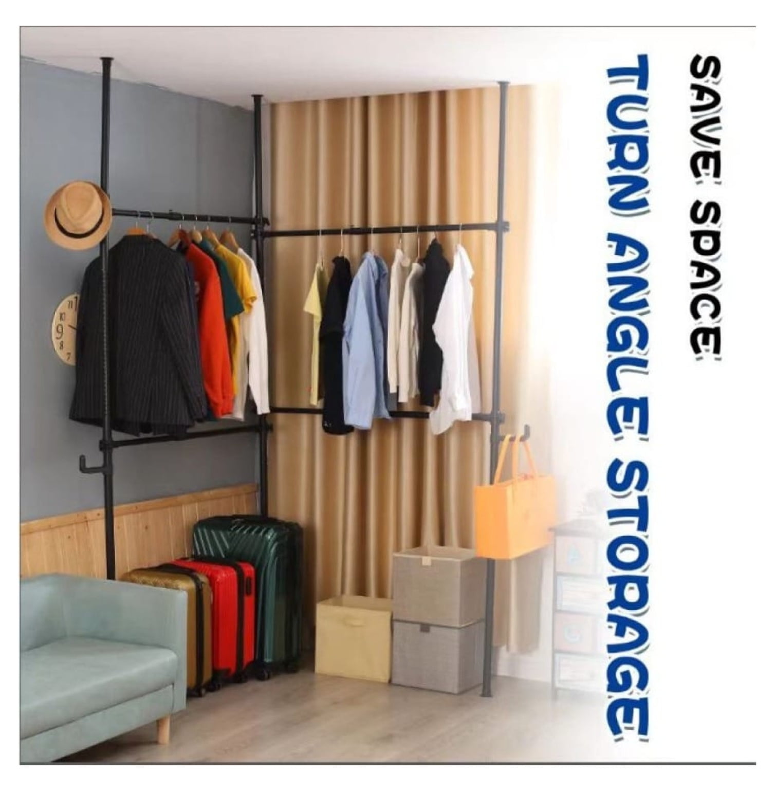 Three Clothing Rack, Adjustable Racks for Hanging Clothes, 2 Tier ...