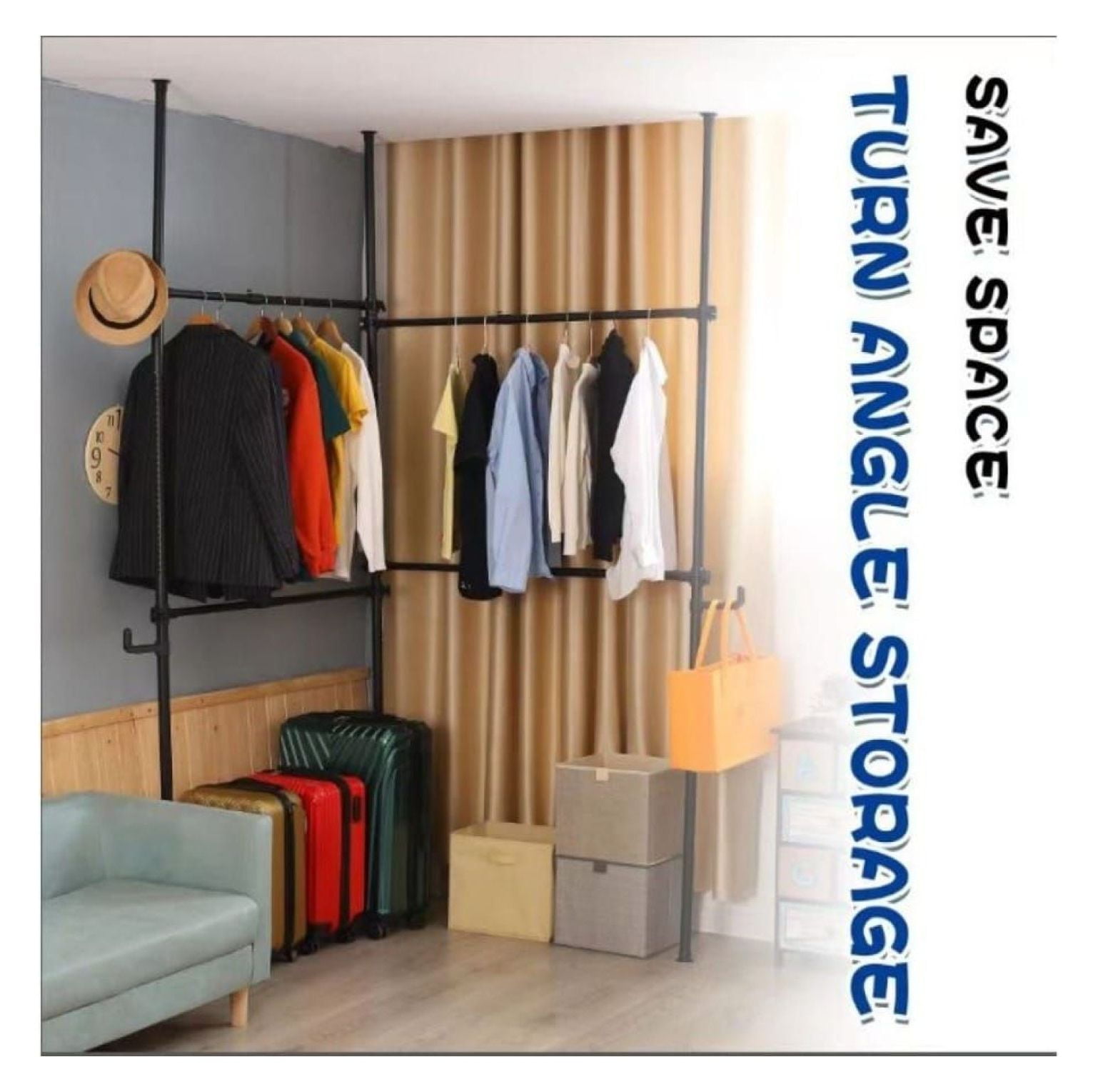 Three Clothing Rack, Adjustable Racks for Hanging Clothes, 2 Tier ...