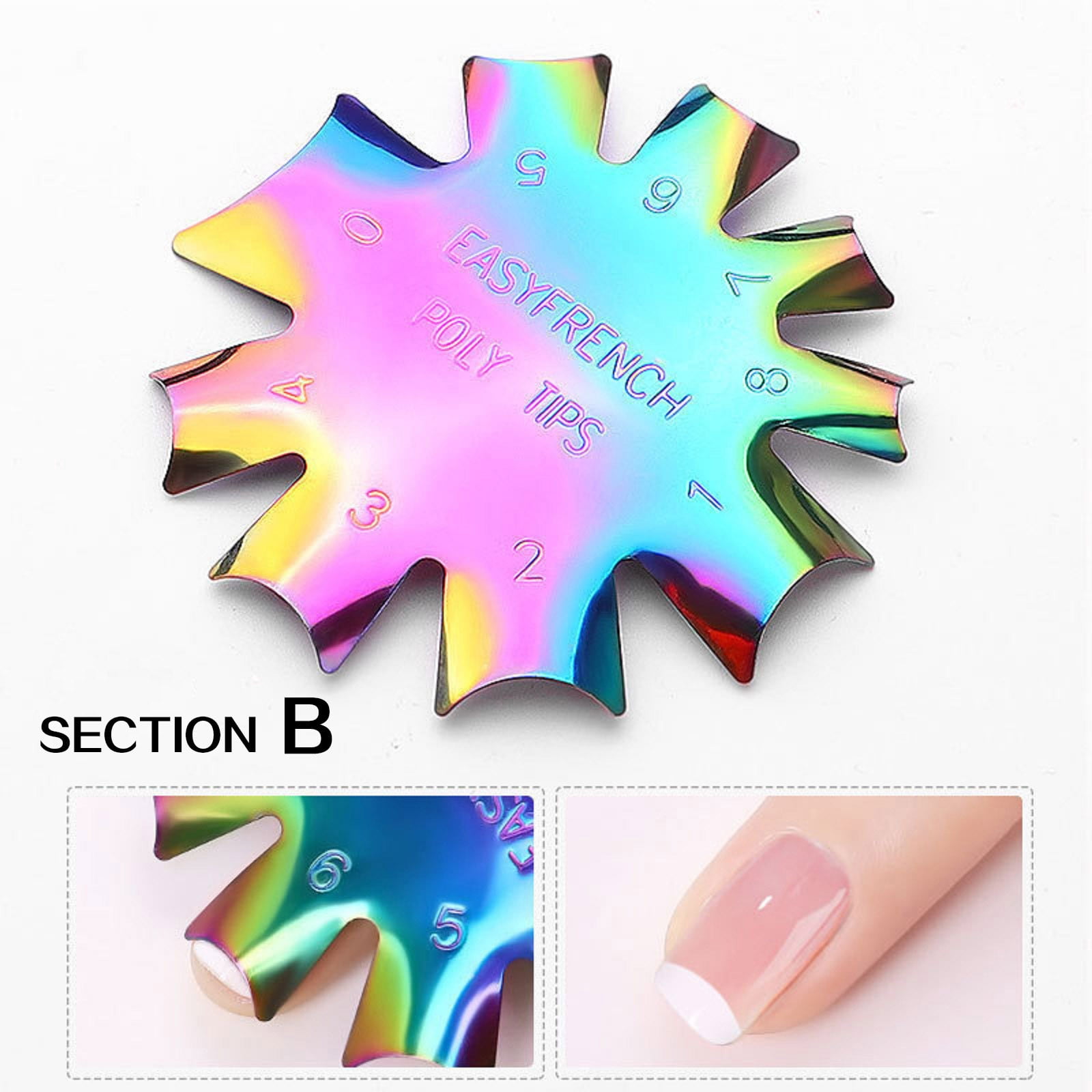 Clearance Three-color Crystal French Nail Template Stainless Steel ...