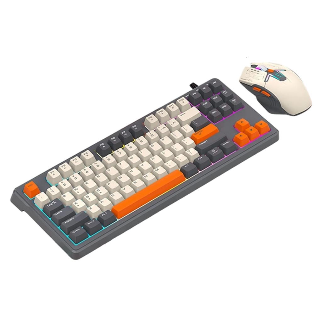 Three Color Keycap 87Key ABS Mechanical Keyboards and Mouse RGBs ...