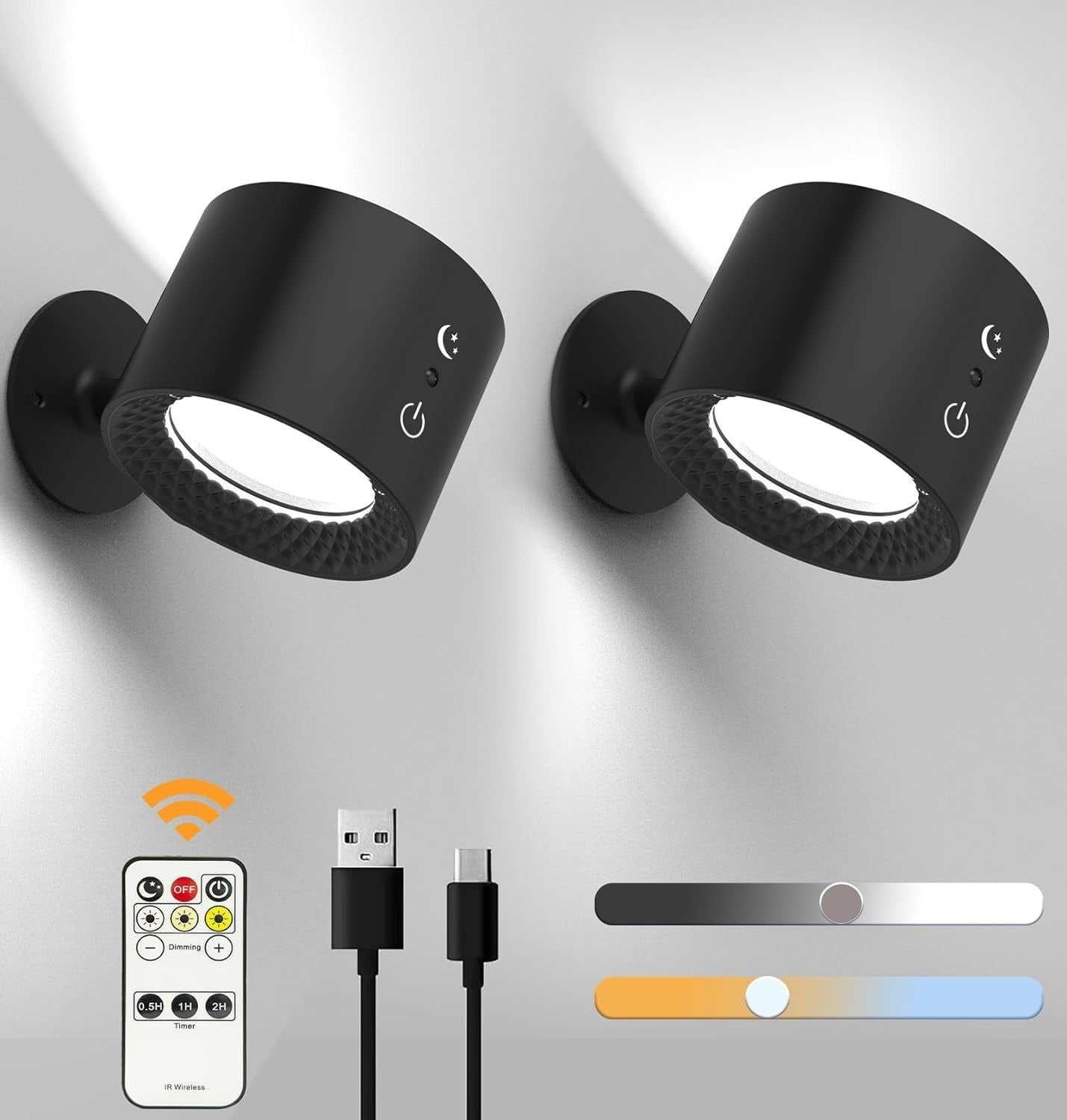 Three Color LED Wall Lamp Wall Mounted Lamp With 360 Degree Rotation ...