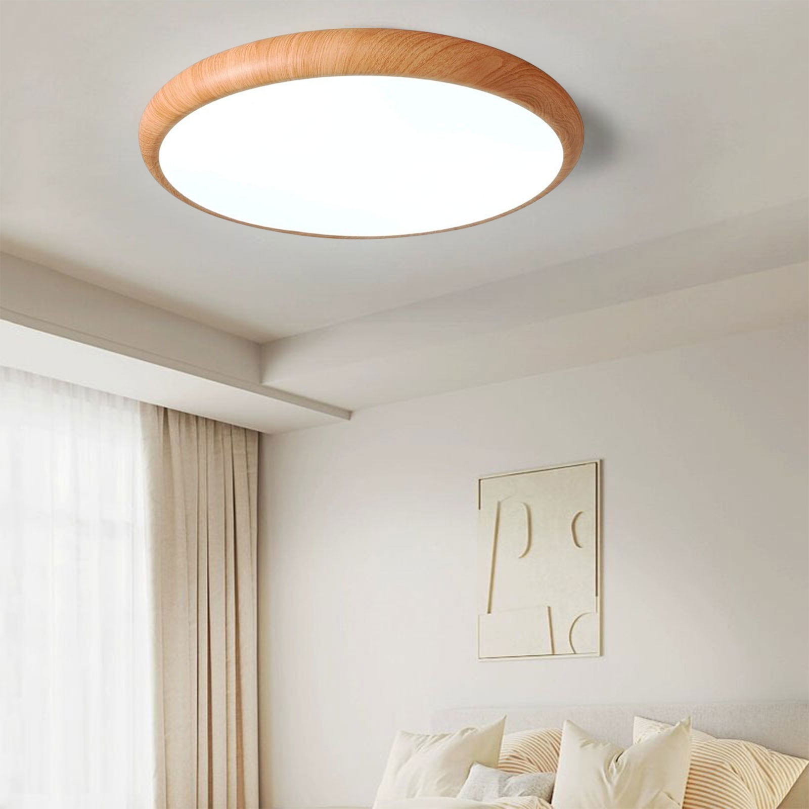 Three Color Lighting 15.75 In Log Style Slim Minimalists Round Living ...