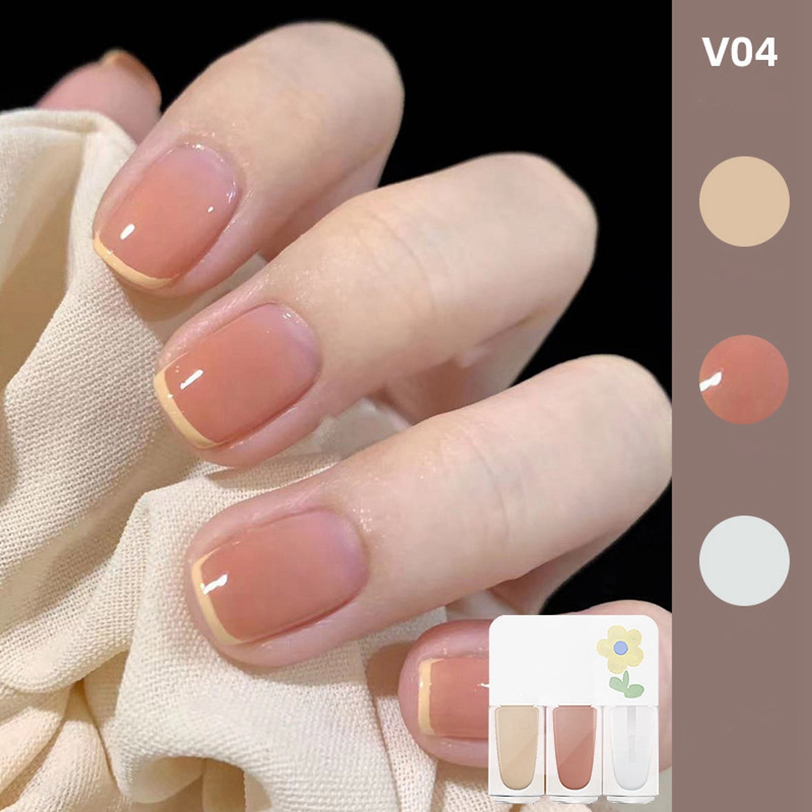 Three Color Nail Polish No Baking Quick Drying Set Durable Tearable ...