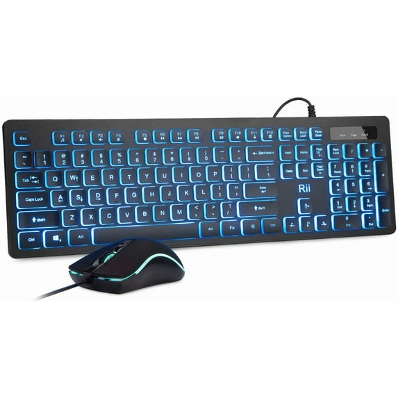 Three Colors Backlit Keyboard and Mouse, Wired Keyboard and Mouse Combo ...