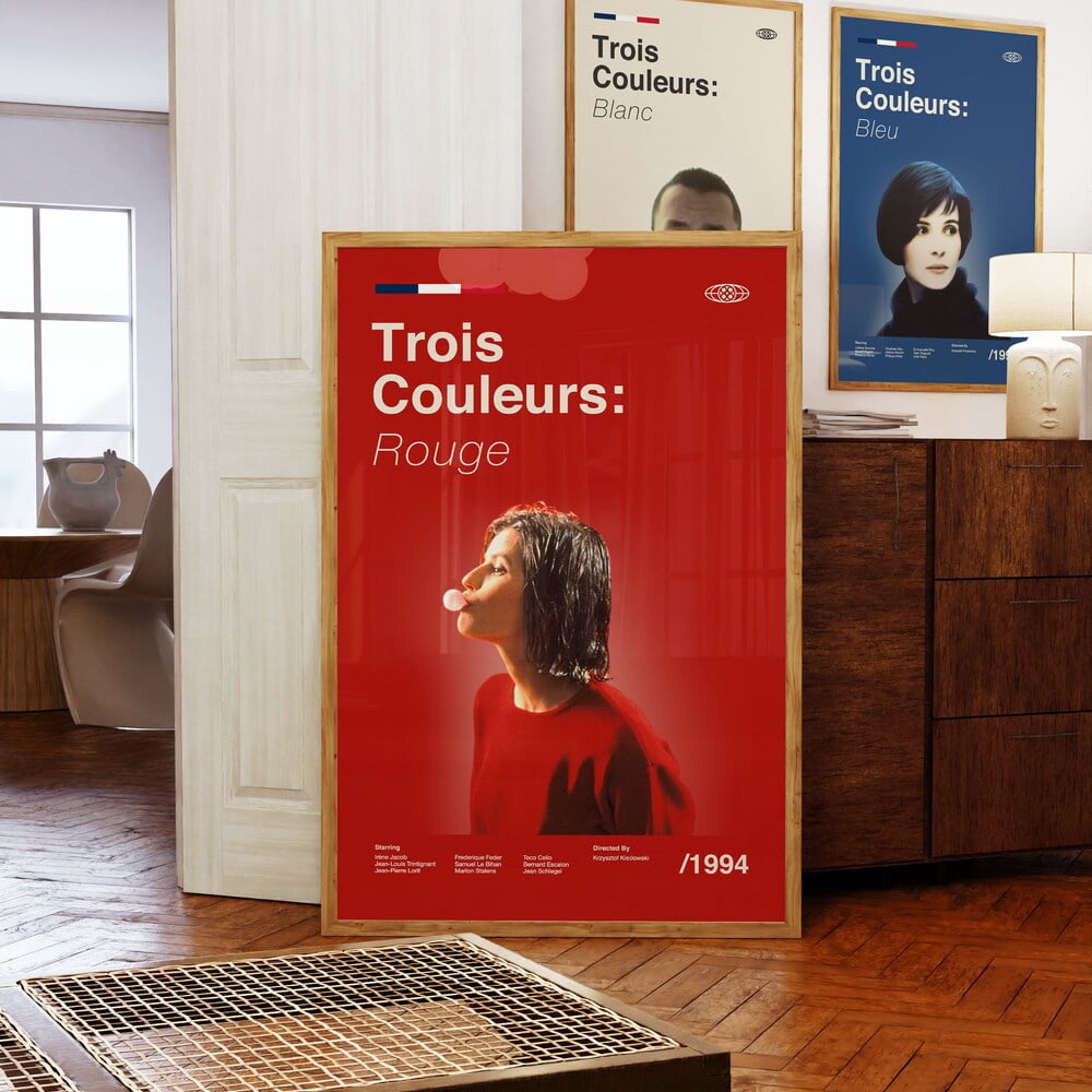Three Colours Red Wall Art Print French Movie Poster Midcentury Modern ...