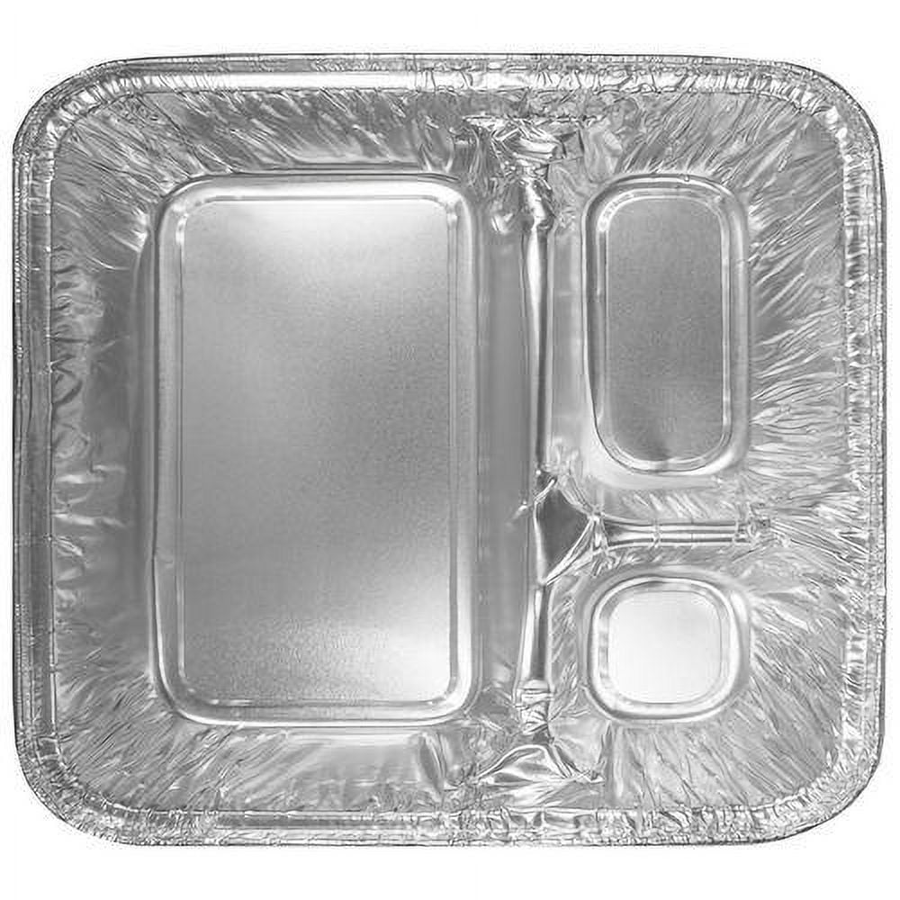 Three-Compartment Oblong Food Container 24 oz 6.38 x 1.47 x 8 Silver ...