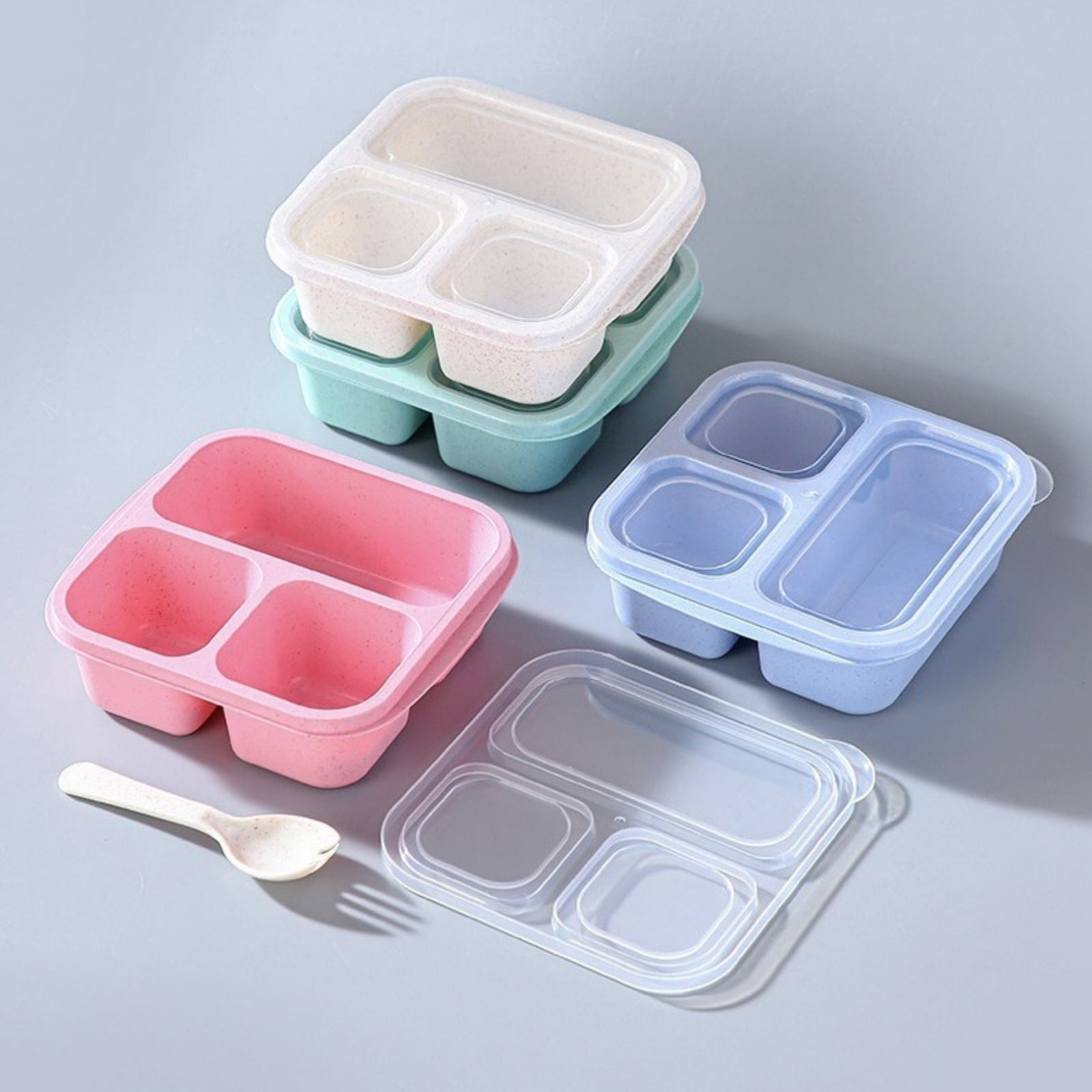 Three-Compartment Snack Box Airtight Container For Nuts Chips Office ...