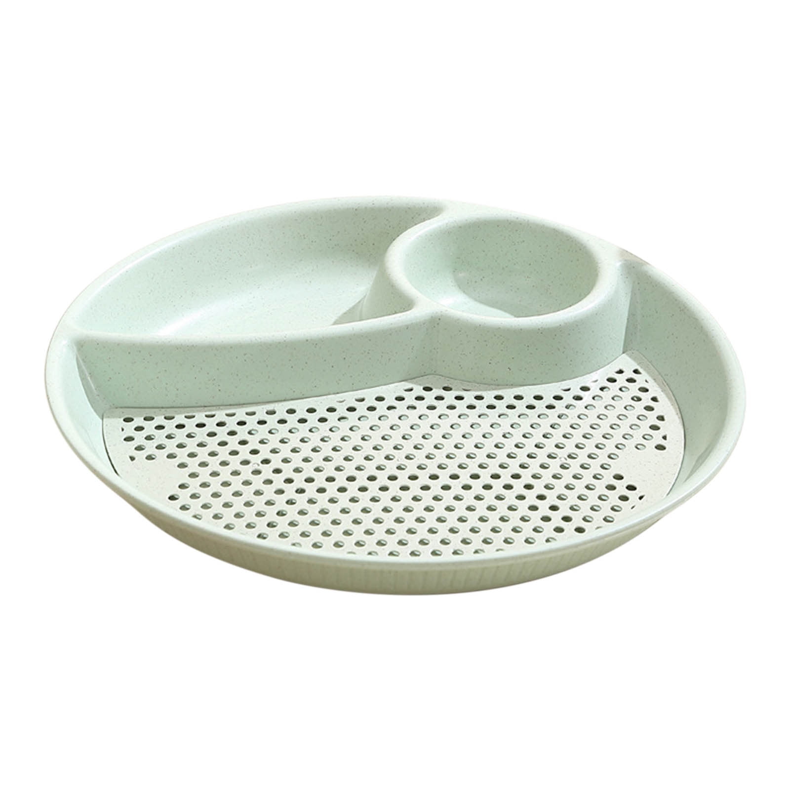 Three-Compartment Wheat Straw Food Tray, Multi-Functional Divided Plate ...