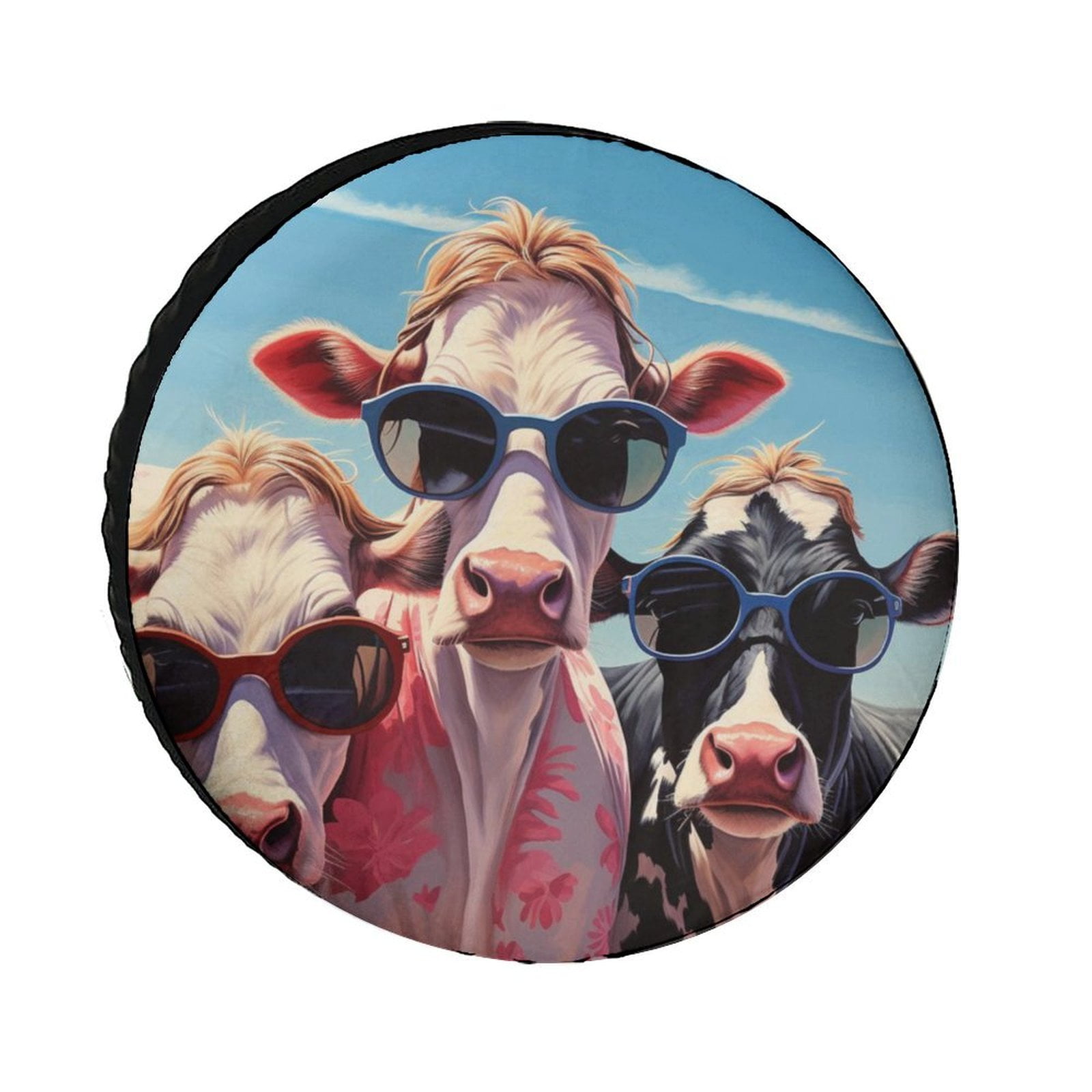 Three Cows in Sunglasses Camper Spare Tire Cover Vintage Rustic ...