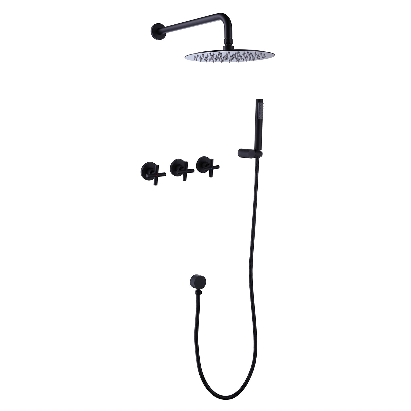 Three Cross Handles Shower Kit, Complete Shower System with Rough-in ...