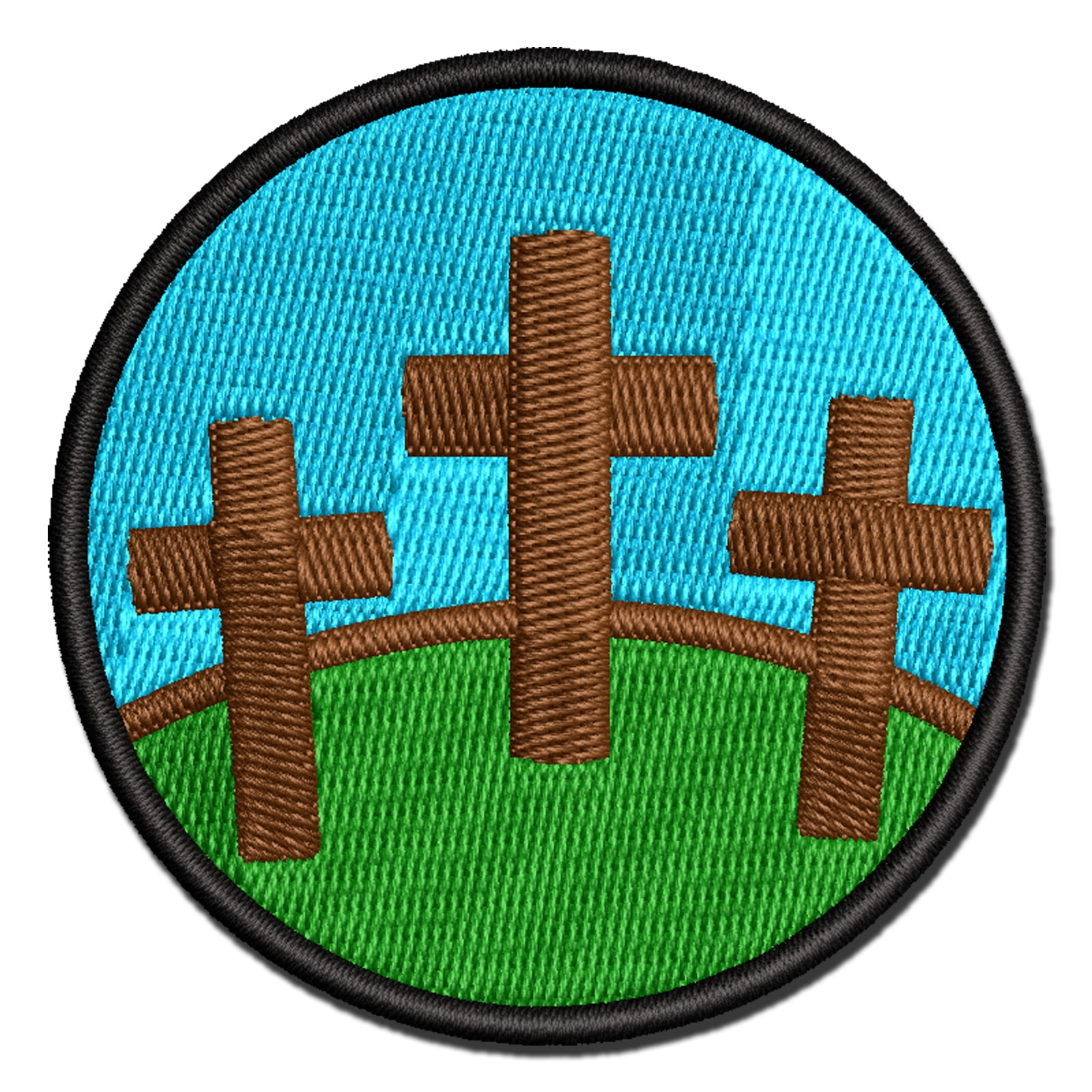 Three Crosses Applique Multi-Color Embroidered Hook & Loop Patch - 2.0 ...