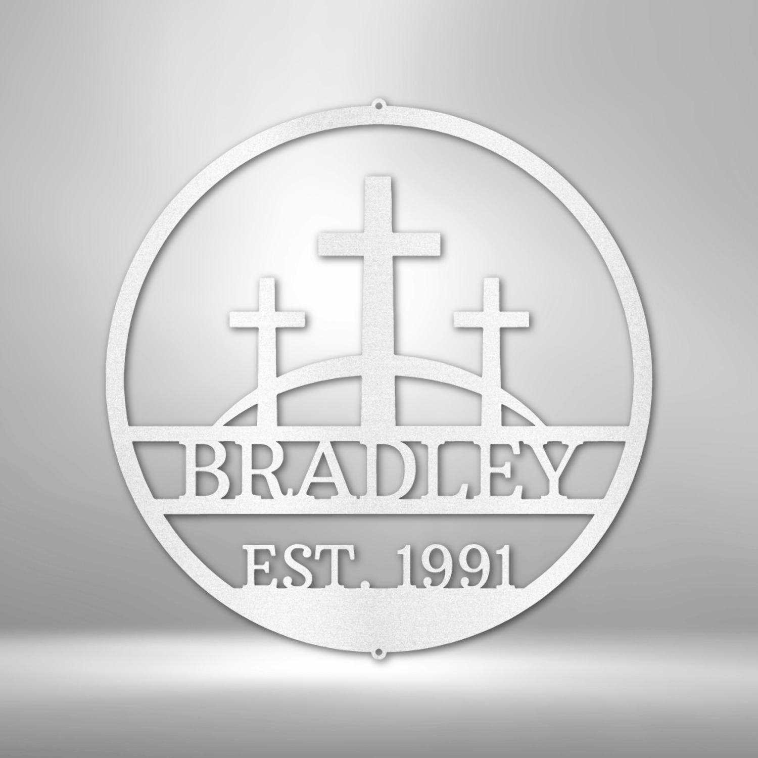 Custom Three Crosses Metal Monogram Wall Sign - SS303 - Walmart.com