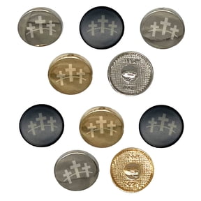 Cross in Heart Christian Set of 10 Metal 0.6" (15mm) Sewing Shank Round ...