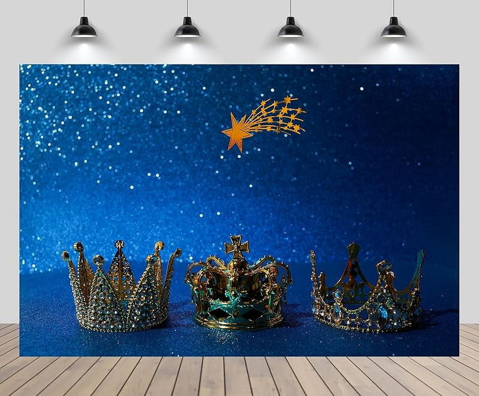 Three Crowns Backdrop Three Crowns of The Three Wise Men with Star Over ...