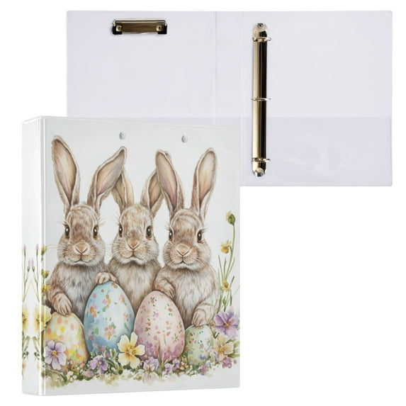 Three Cute Bunnies 3 Ring Hardcover Binders 1.5in Round Rings for ...