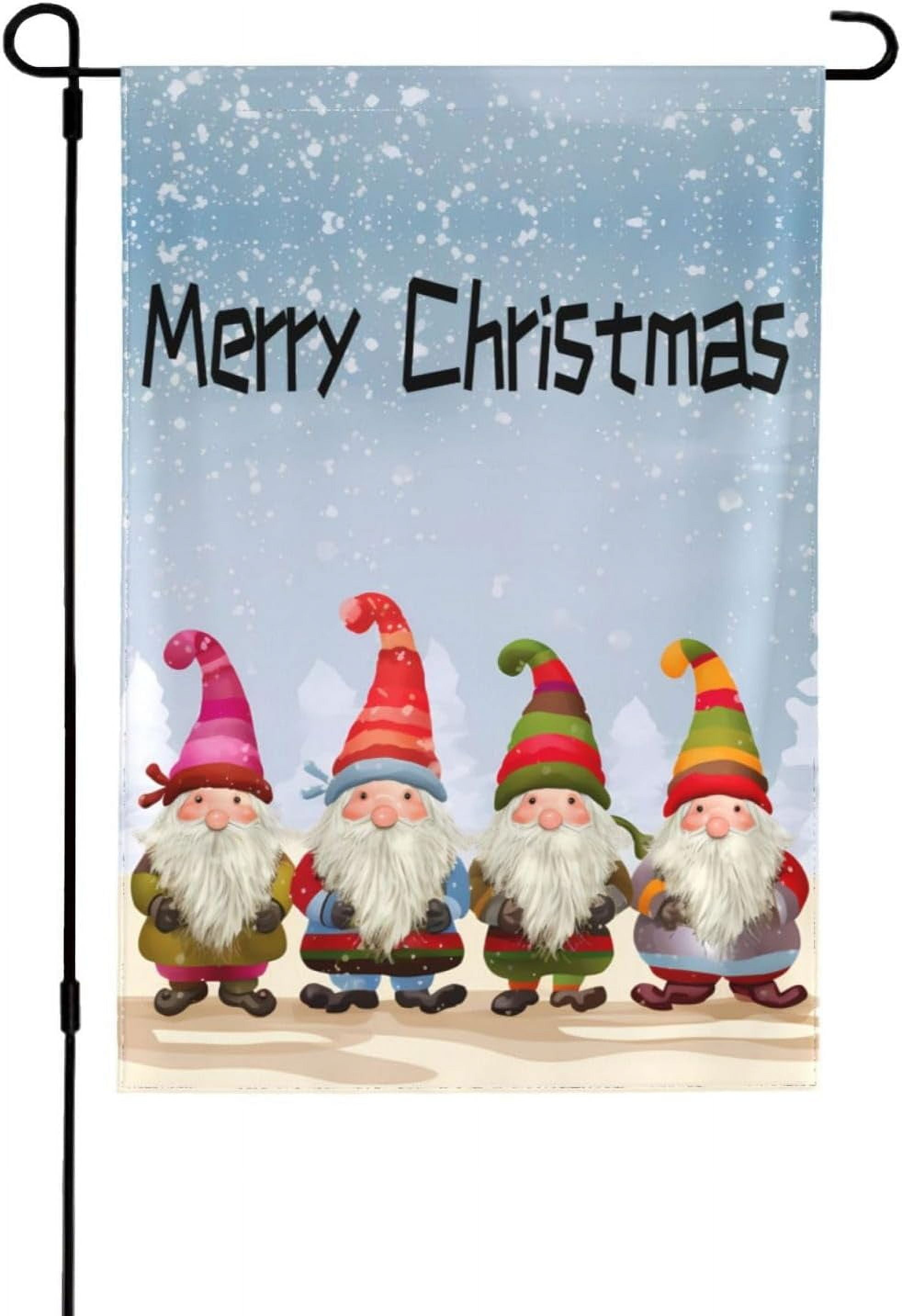 Three Cute Gnomes Christmas Garden Flags Double Sided, Welcome Winter ...