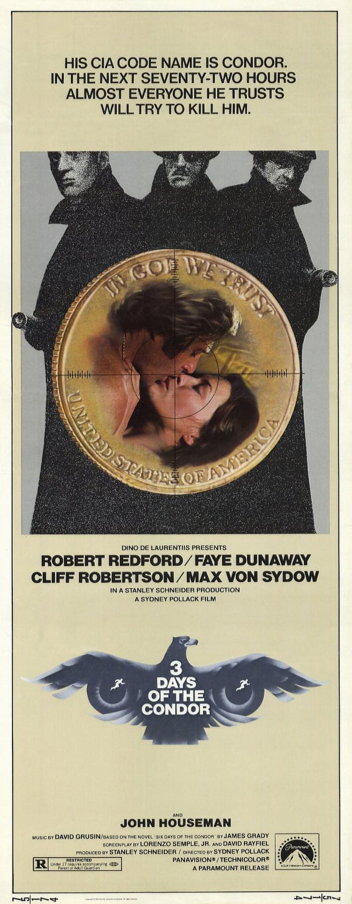 Three Days of the Condor POSTER (14x36) (1975) (Insert Style A ...