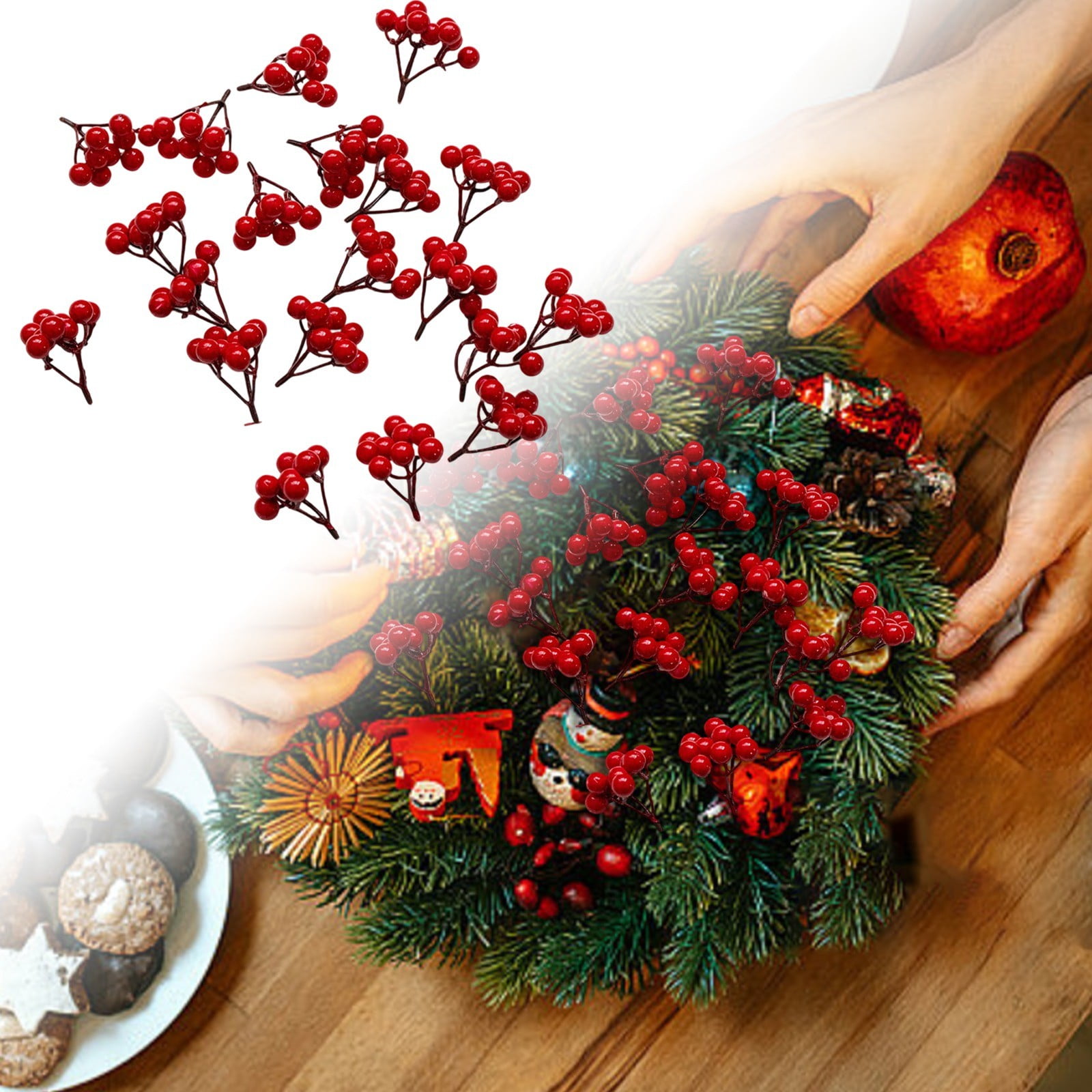 Three Different Types Of Red Berry Family Festival Wedding Branches Are ...