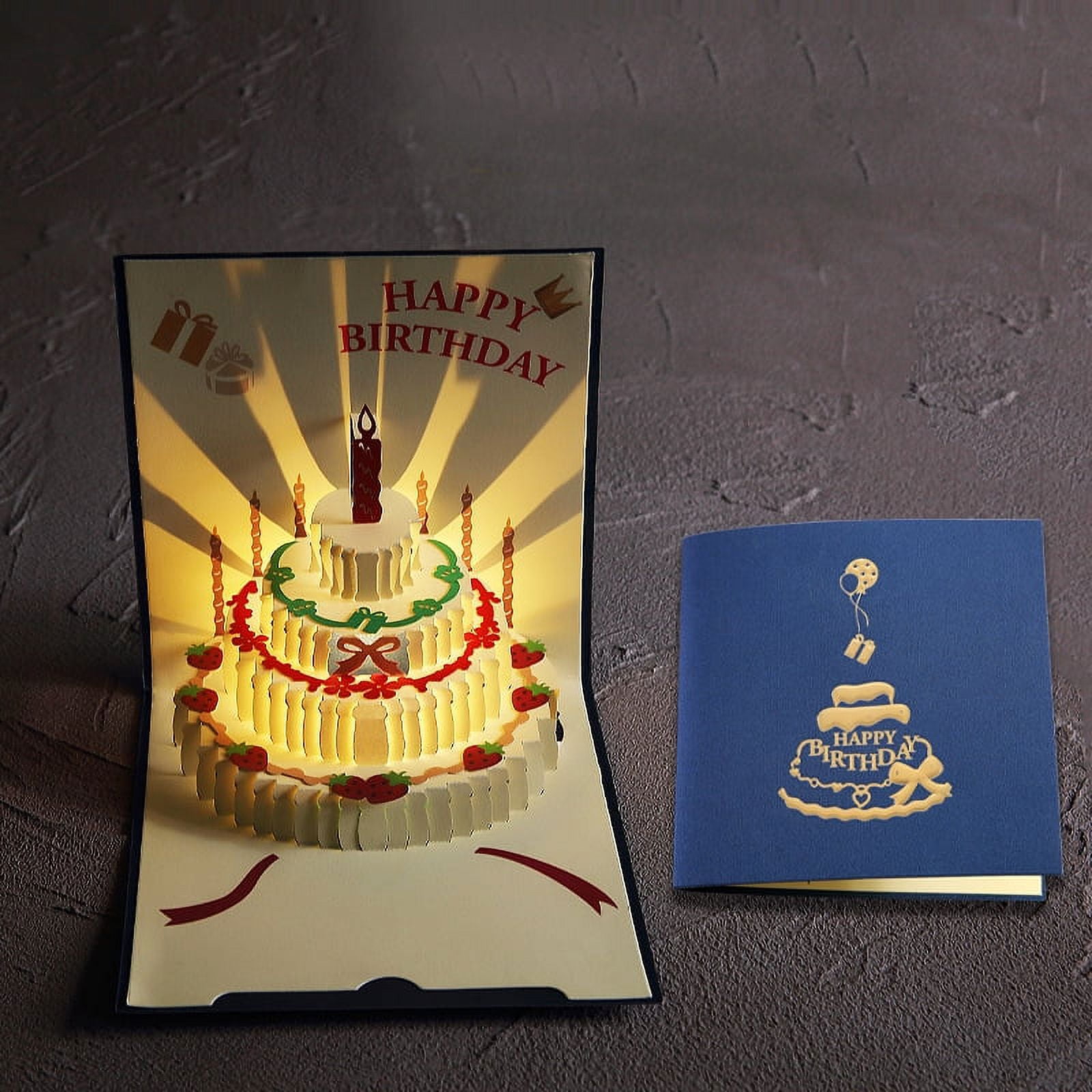 Three Dimensional Birthday Greeting Card Lighting Music 3d Greeting ...