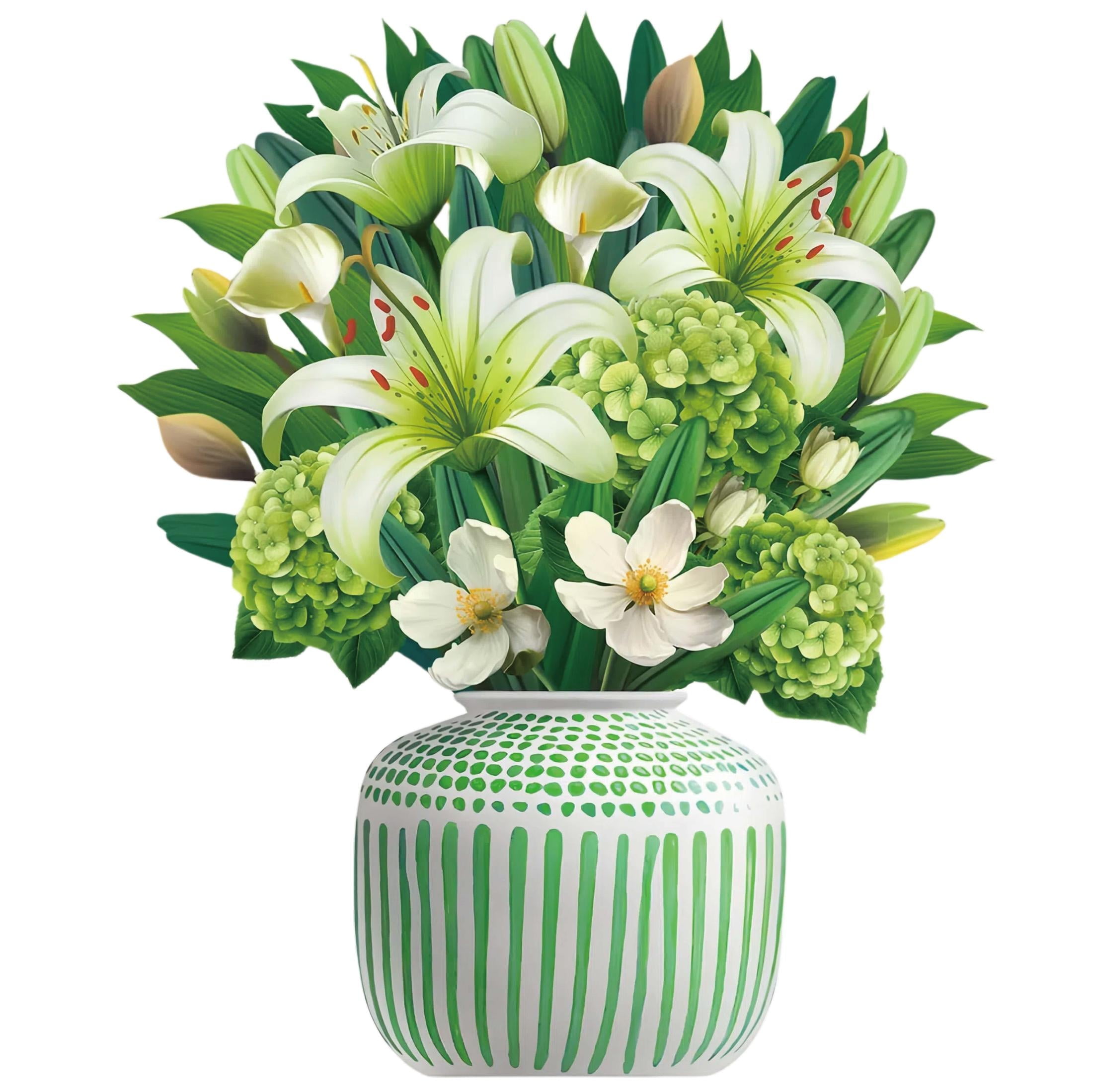 Three Dimensional Paper Holding Flower Paper Carving pop-up Bouquet ...