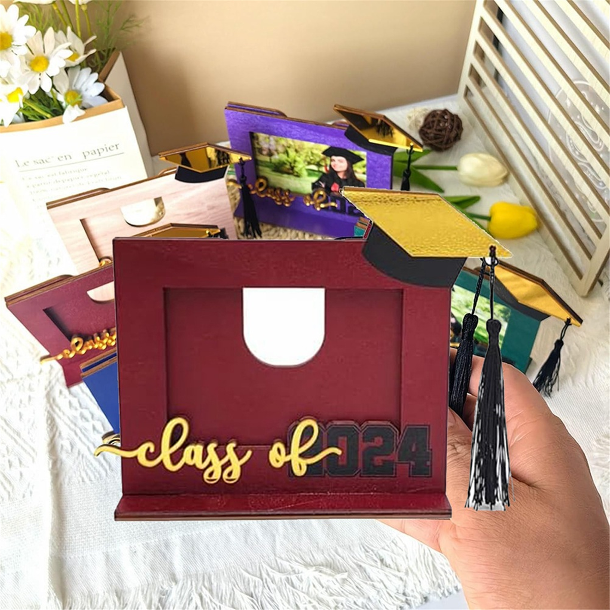 Three-Dimensional Table Graduation Season Gift Wooden Ornaments Photo ...