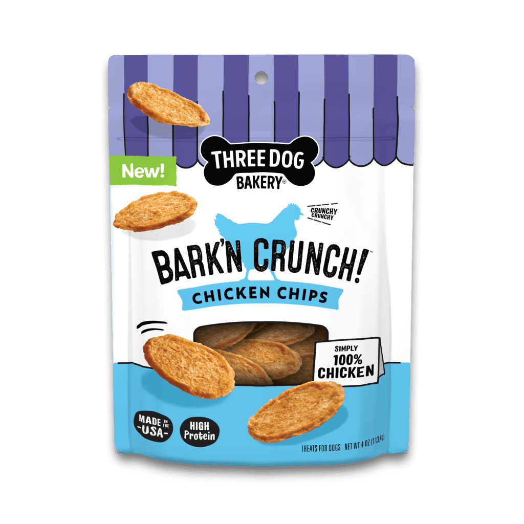 Three Dog Bakery Bark'n Crunch! Chicken Chips with 100% Real Chicken ...