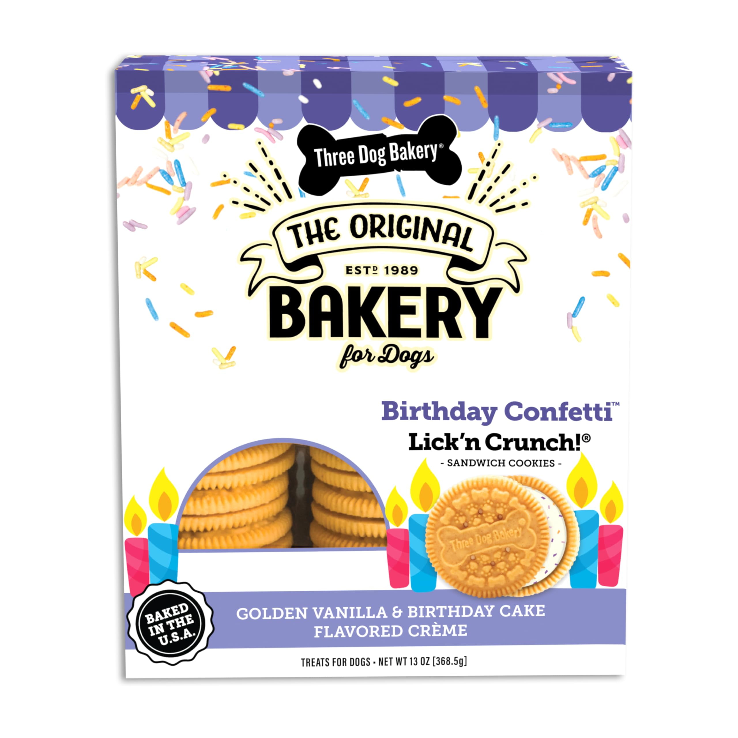 Three Dog Bakery Birthday Confetti Lick'n Crunch 13 Ounce (Pack of 1) KK25 KK25 - Walmart.com