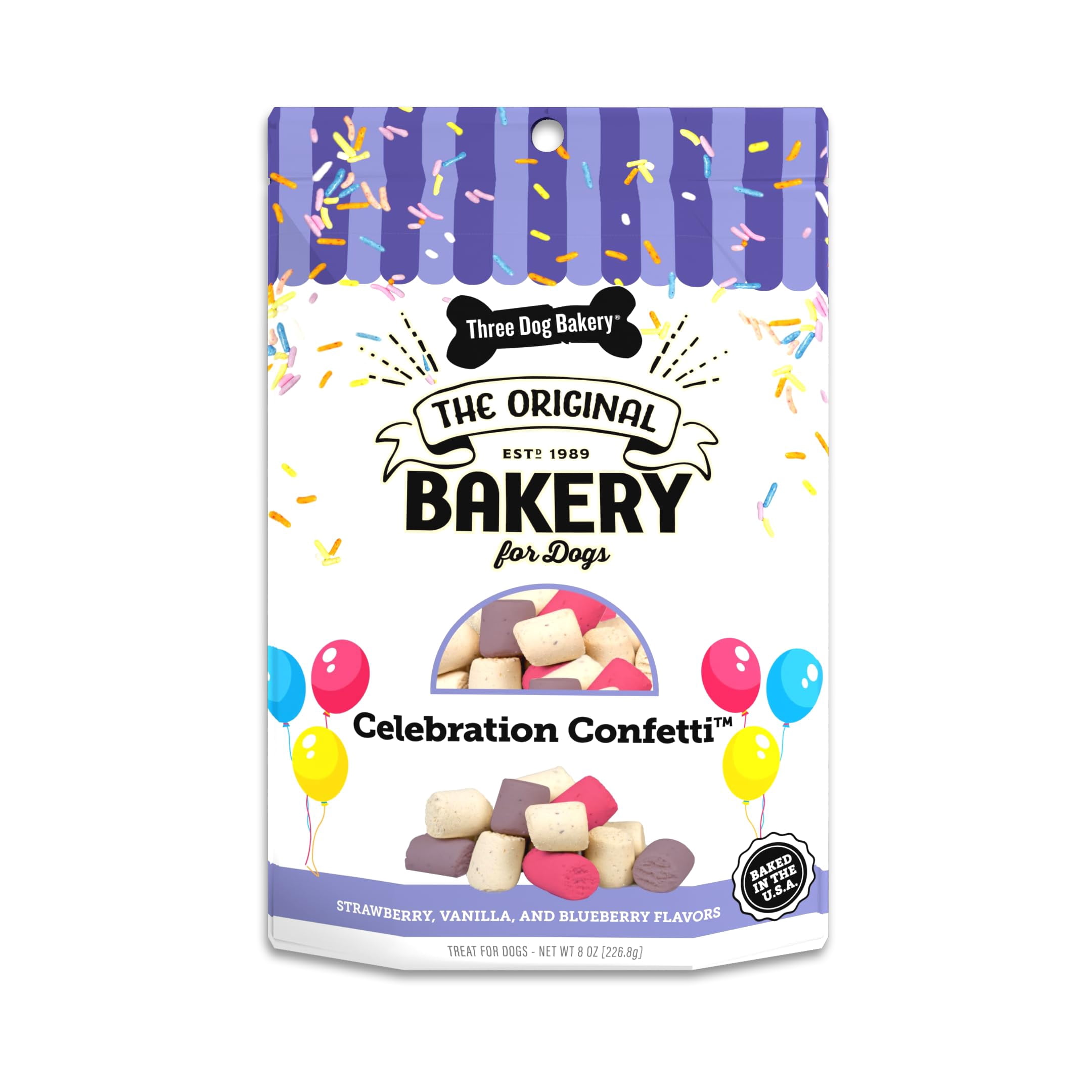 Three Dog Bakery Celebration STF9 Confetti - Dog Bones, Puppy Treats ...