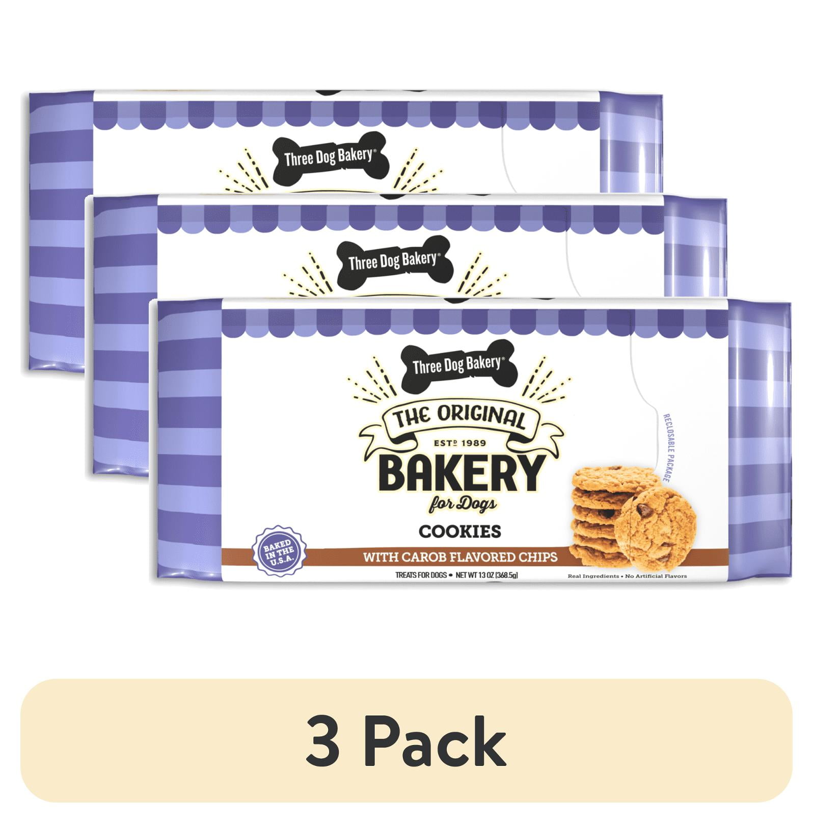 (3 pack) Three Dog Bakery Cookies with Carob Flavored Chips, Baked Dog ...