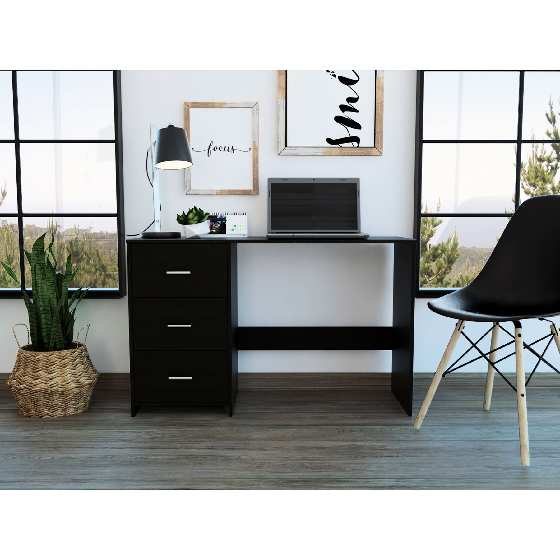 Three-Drawer Desk+Professional Appearance"-"Home Office/Remote Learning ...