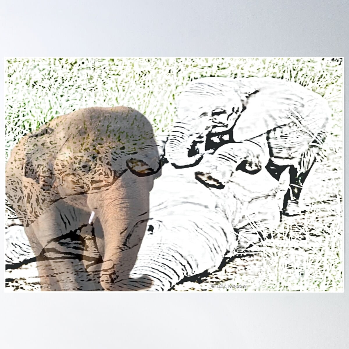 Three Elephants Poster Wall Art, Modern Wall Decor For Living Room ...