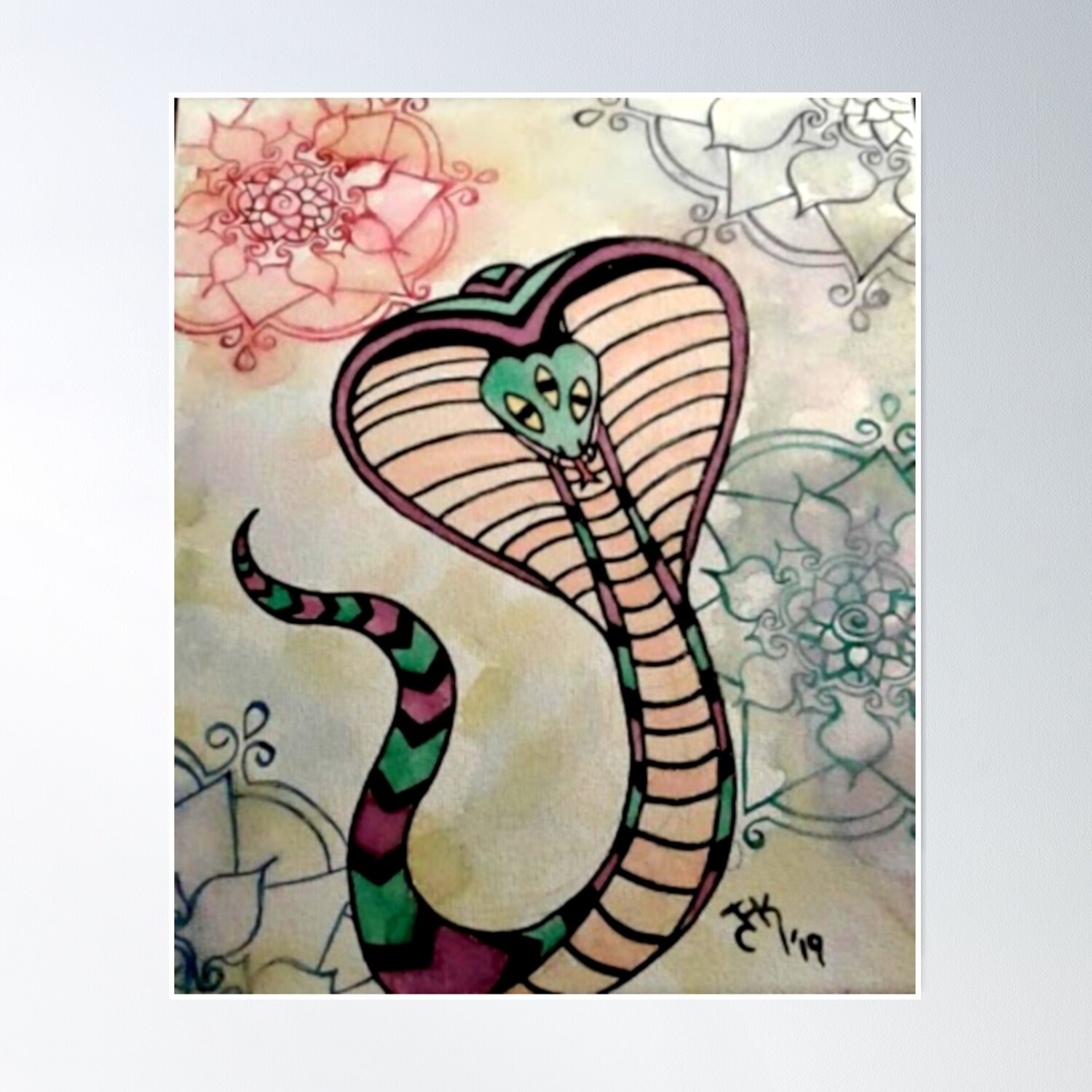Three-Eyed Cobra Poster Wall Art, Modern Wall Decor, 16x24 UNFRAMED ...