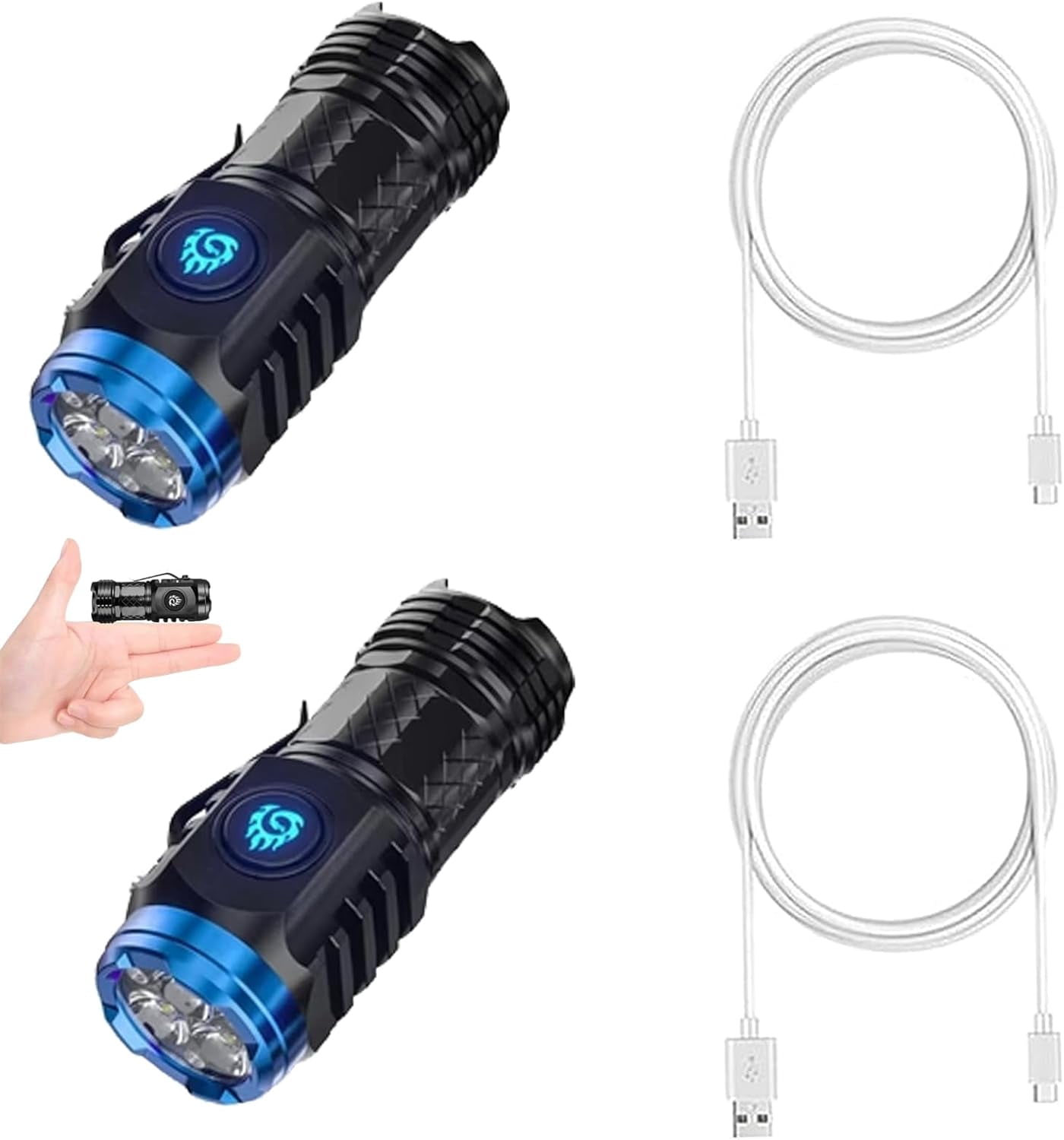 Three-Eyed Monster Mini Flashlight, 1/2Pcs Rechargeable High Lumens ...