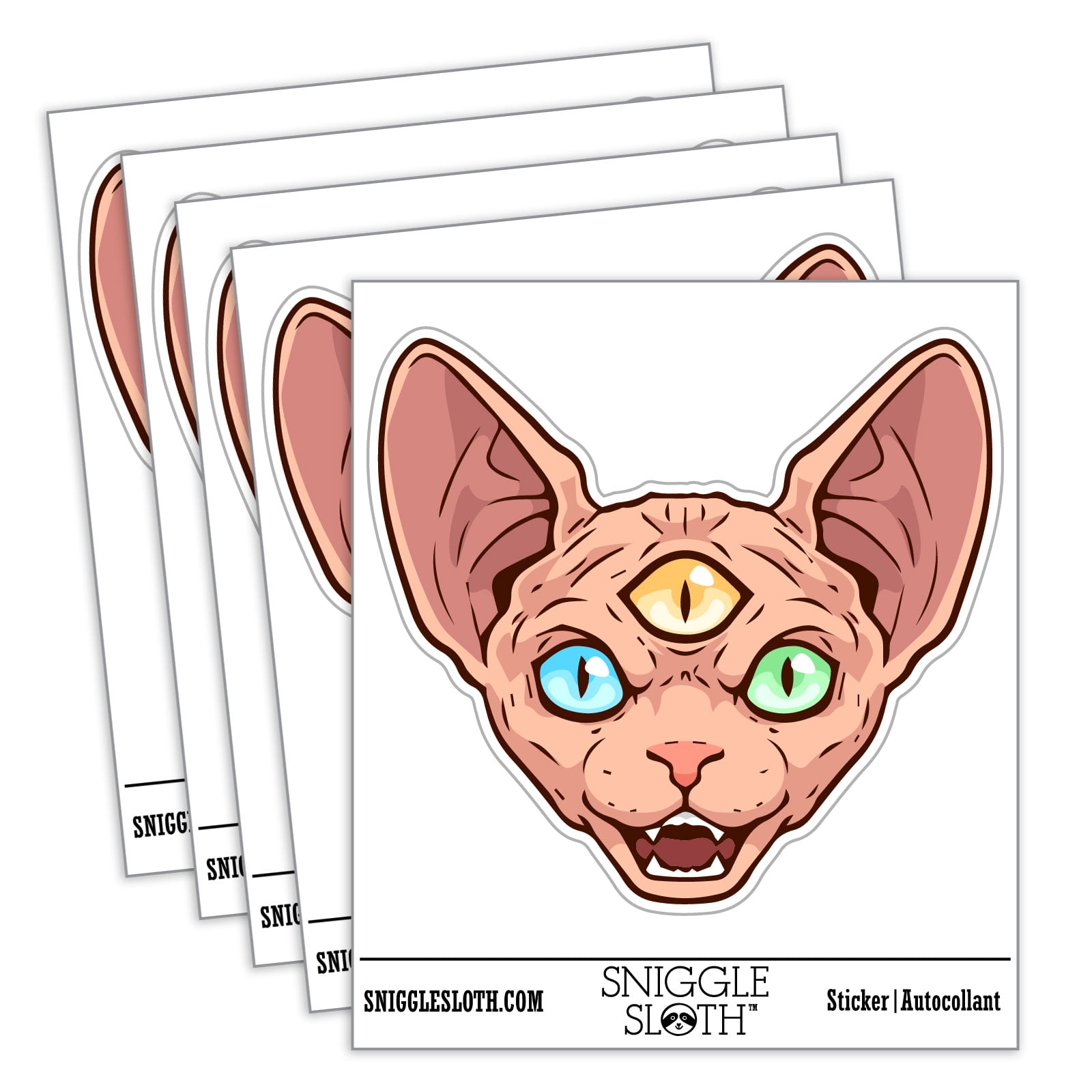 Three Eyed Sphynx Cat Hairless Spooky Scary Car Window Bumper Water ...