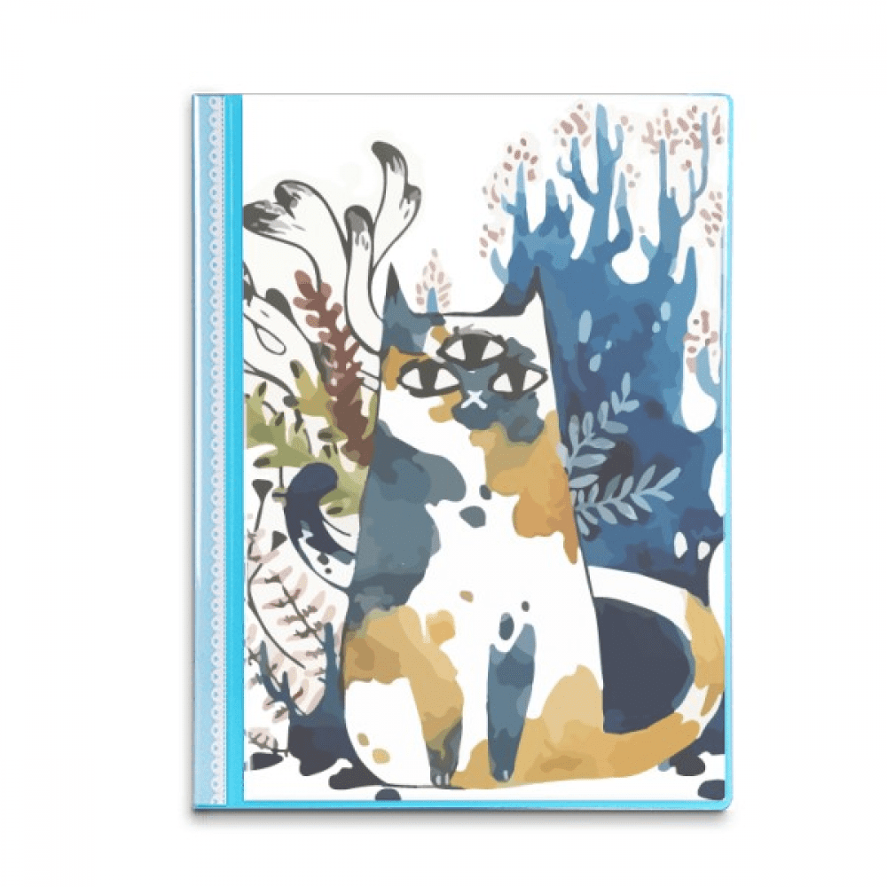 Three Eyes Cat Watercolor Animal Book Sheet Protectors Portfolio Binder ...