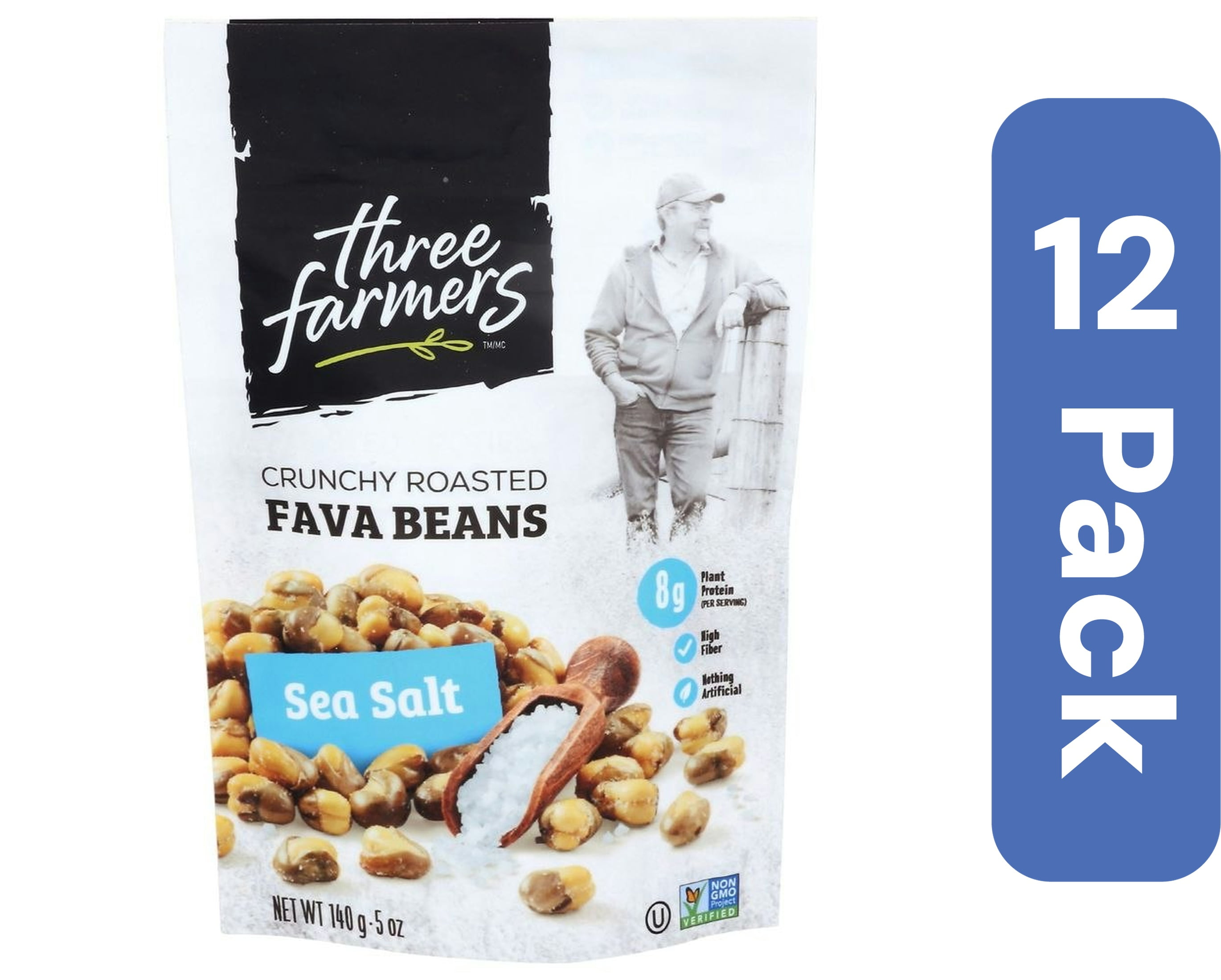 Three Farmers Foods Inc Roasted Salted Fava Beans 5 oz (Pack Of 12 ...